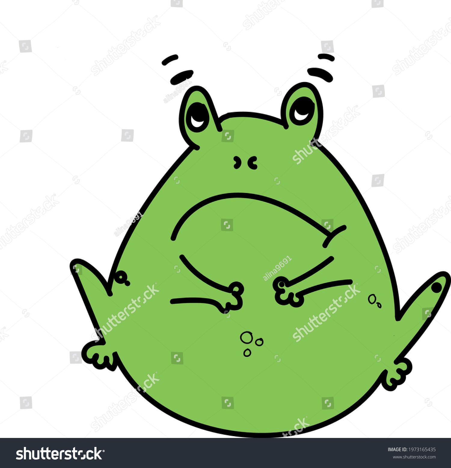 Puzzled Pensive Frog Cartoon Image Vector Stock Vector (Royalty Free ...