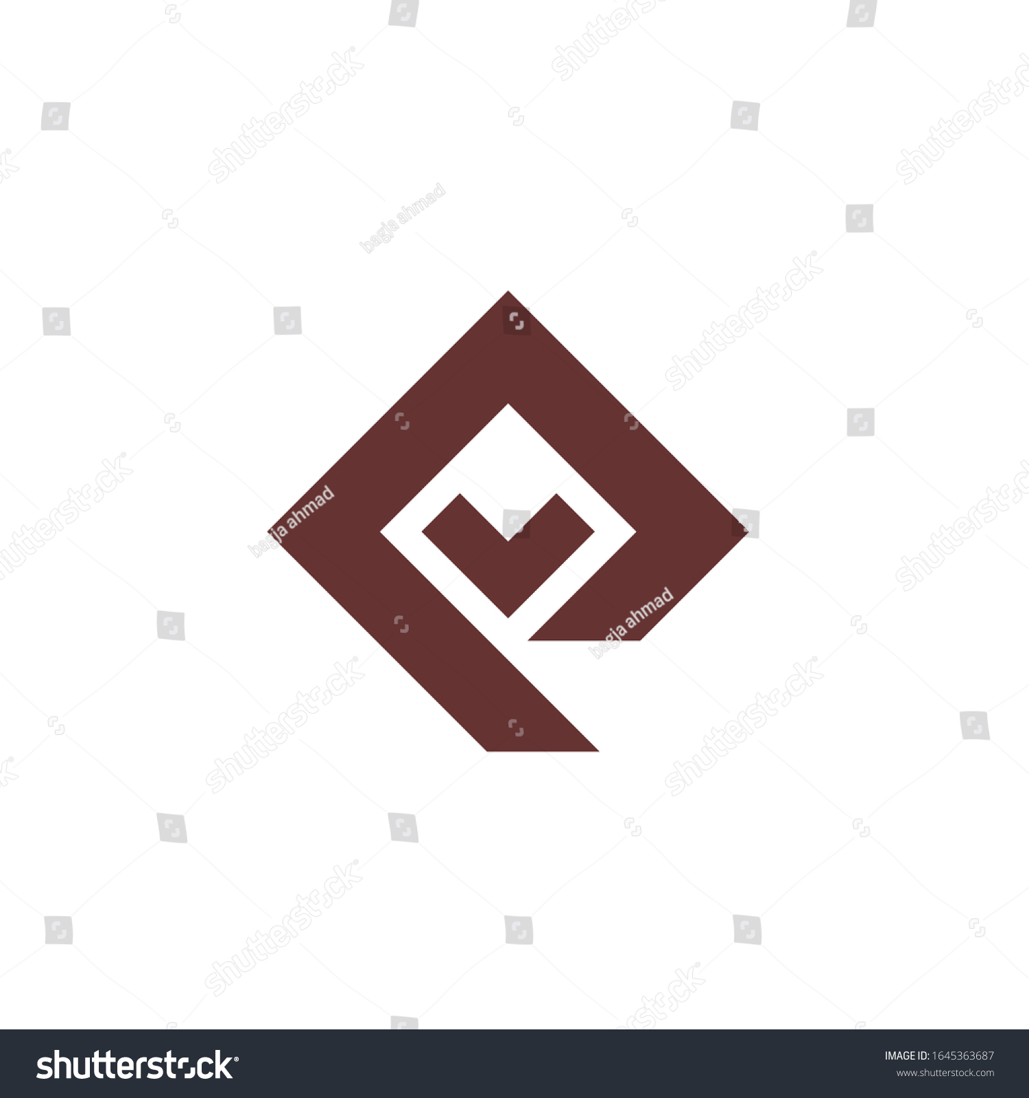 Pv Logo Design Vector Sign Template Stock Vector (Royalty Free) 1645363687