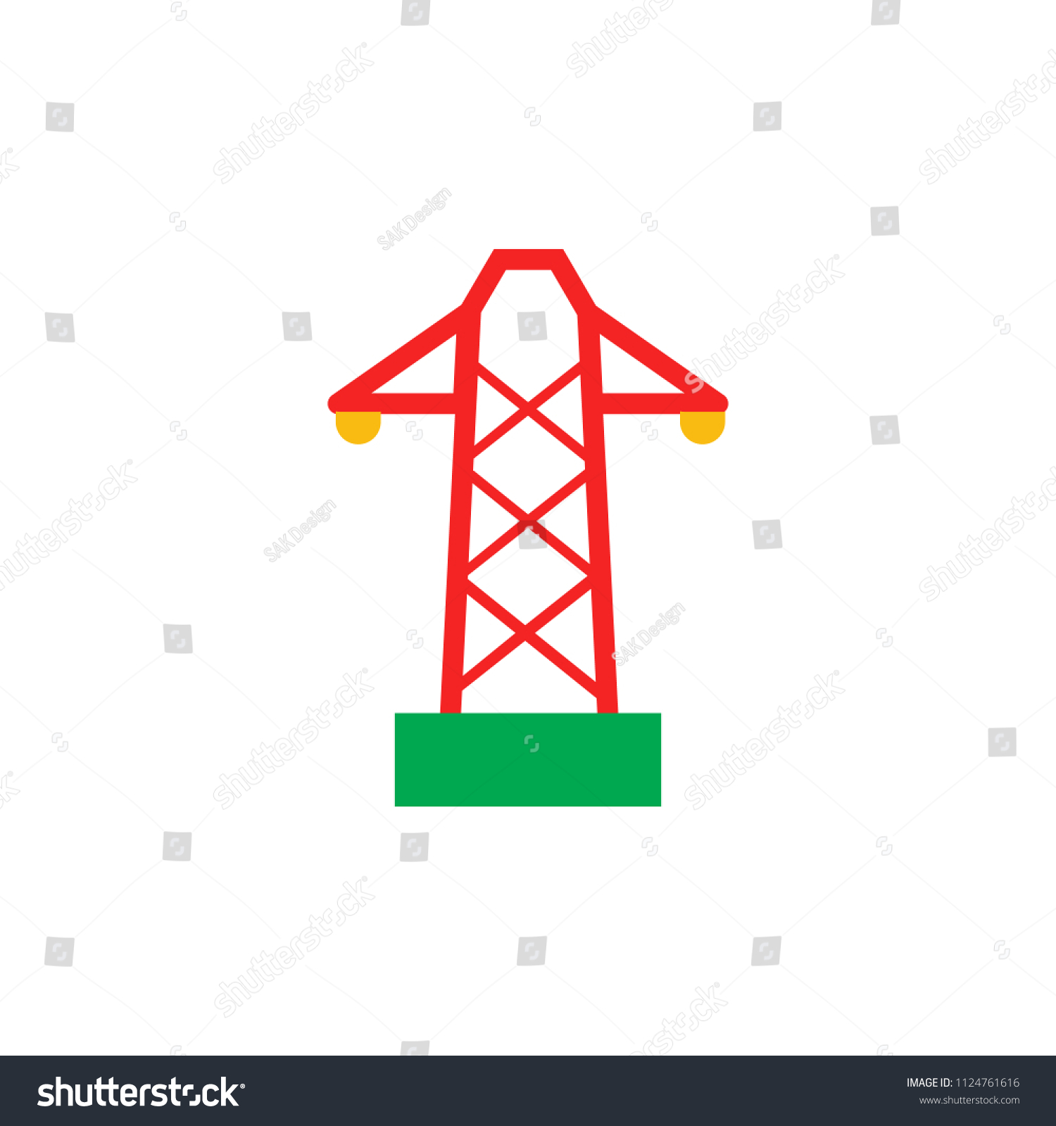 Pylons Construction Logo Icon Design Stock Vector (Royalty Free) 1124761616