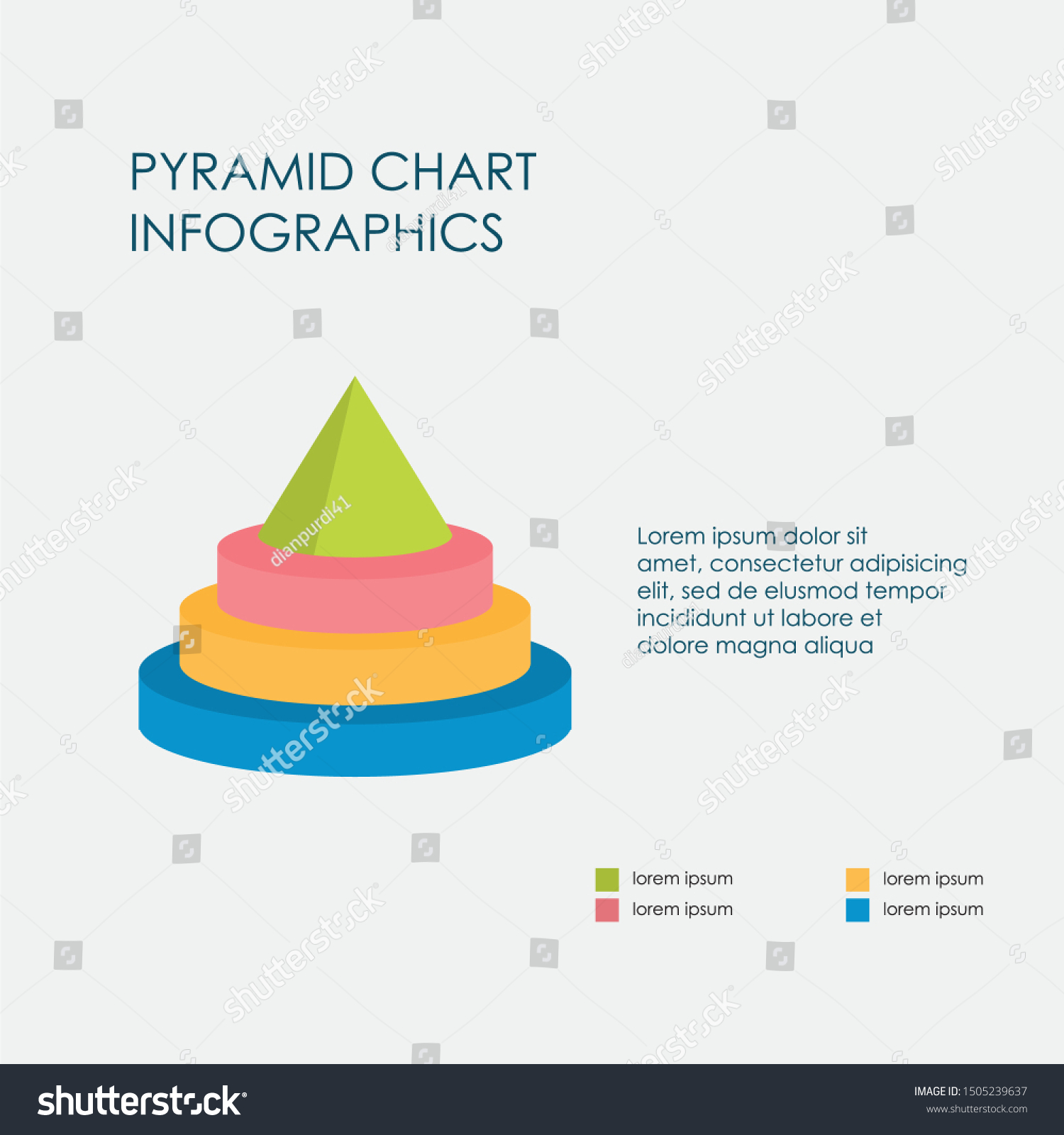 Pyramid Chart 3d Infographics Elements Vector Stock Vector (Royalty ...