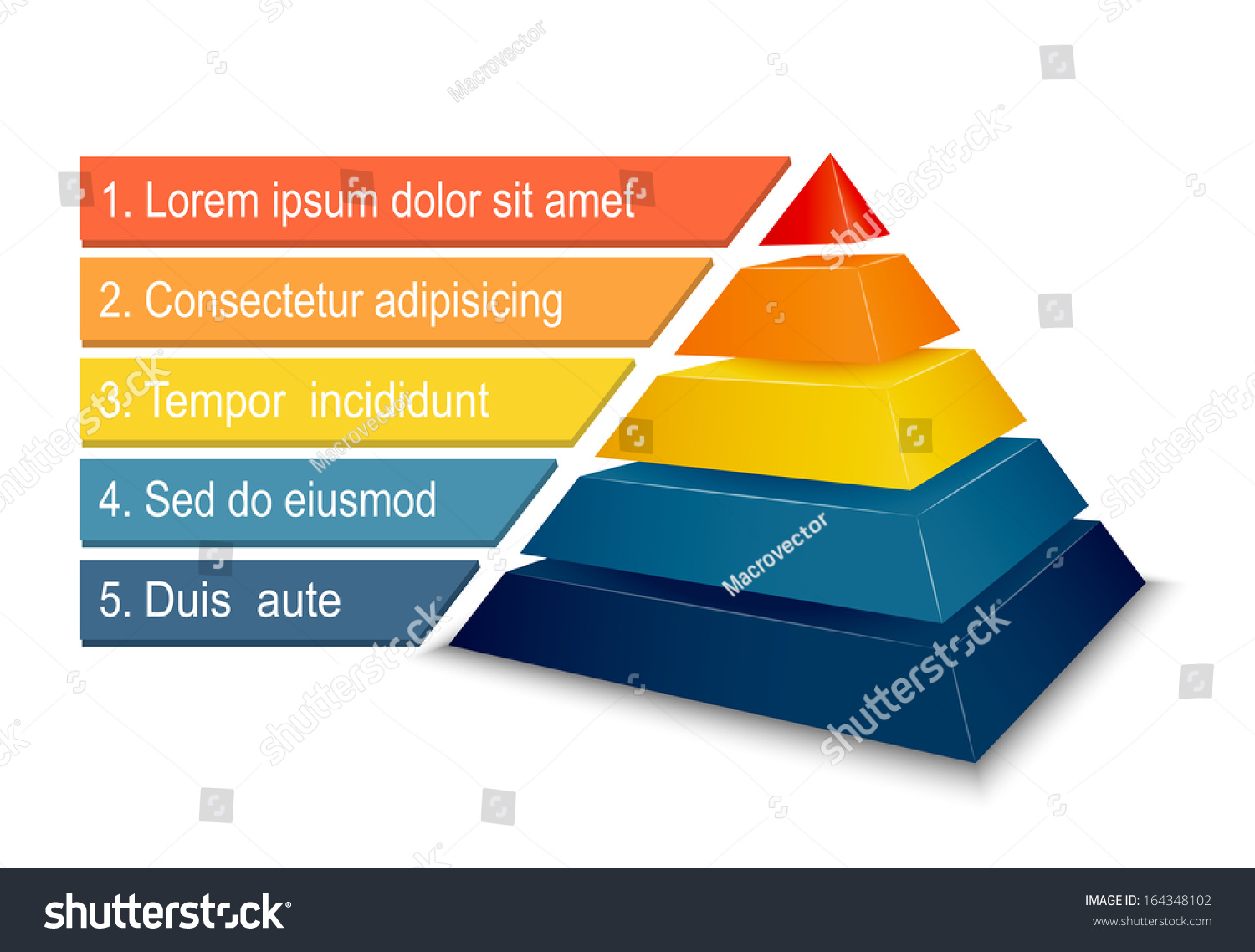 Pyramid Chart Infographics Presentation Vector Illustration Stock ...