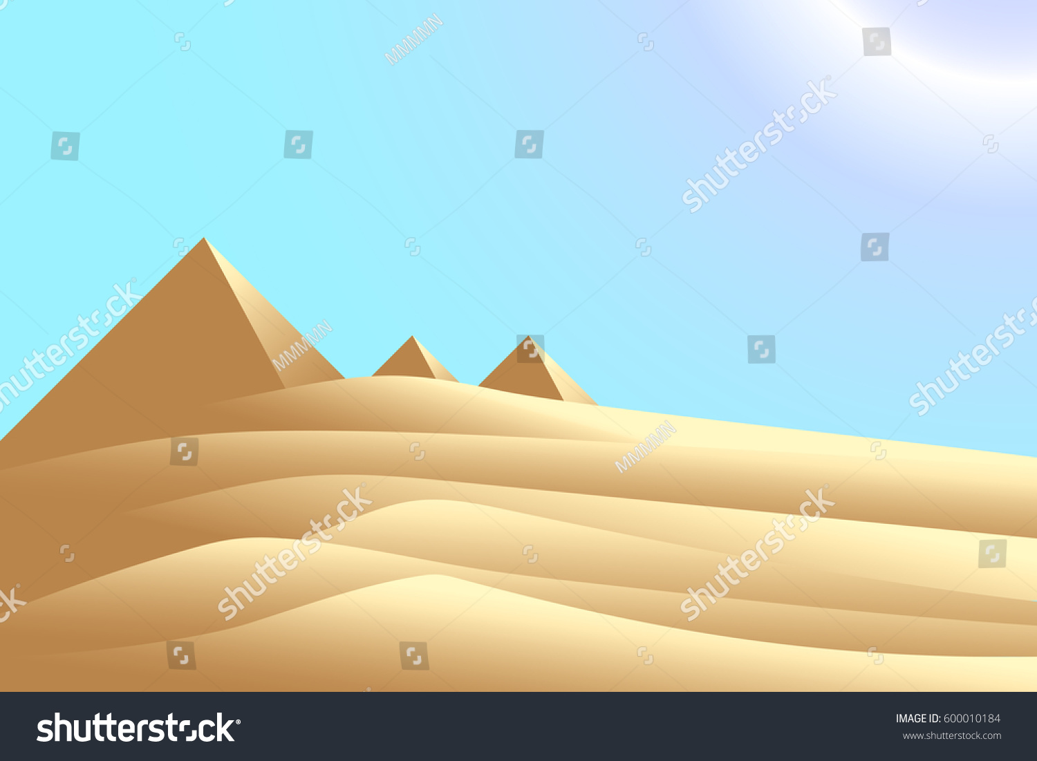 Pyramid Desert Background Landscape Stock Vector (Royalty Free ...