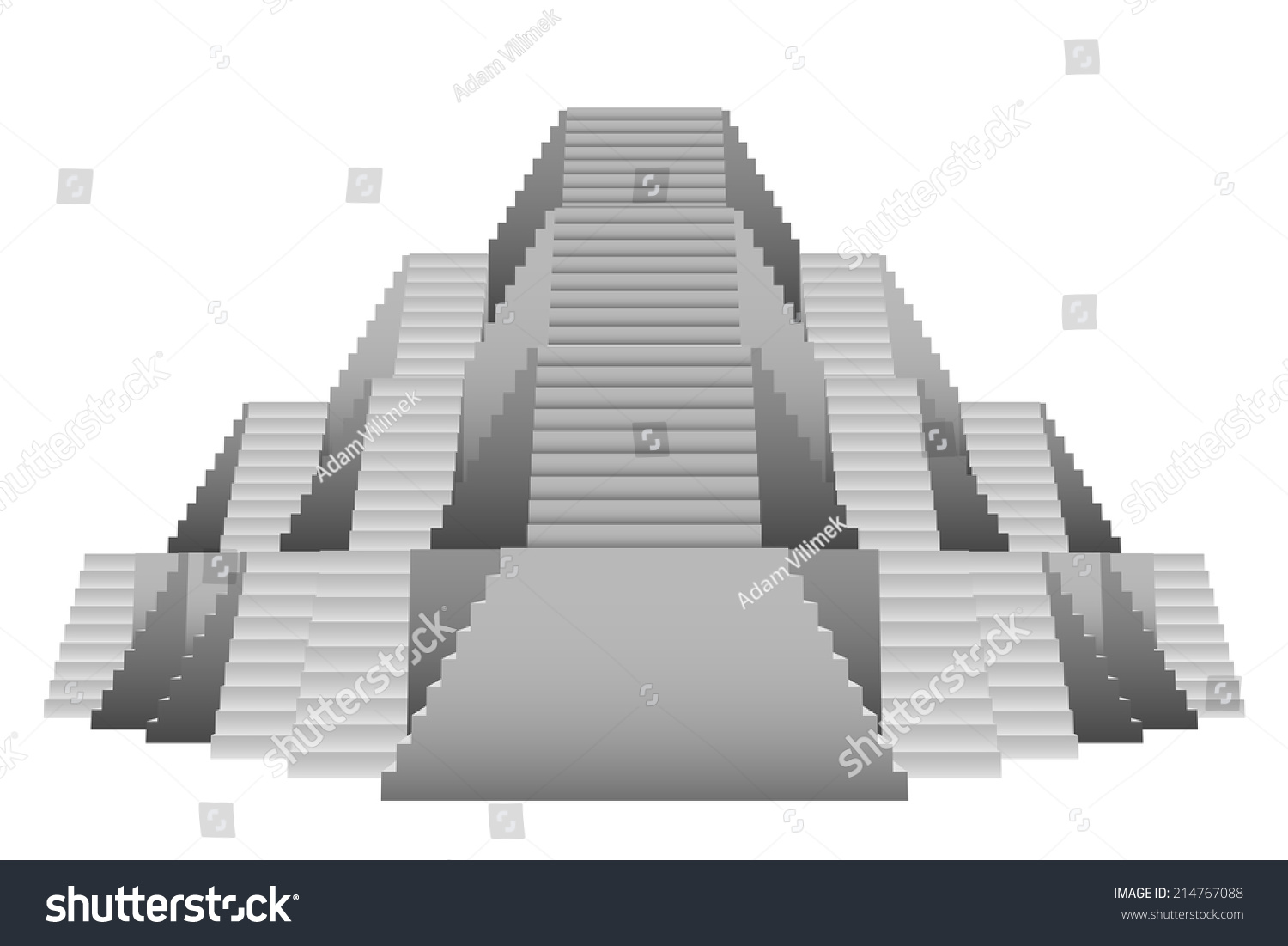 Pyramid Design Construction Front View Vector Stock Vector (Royalty ...
