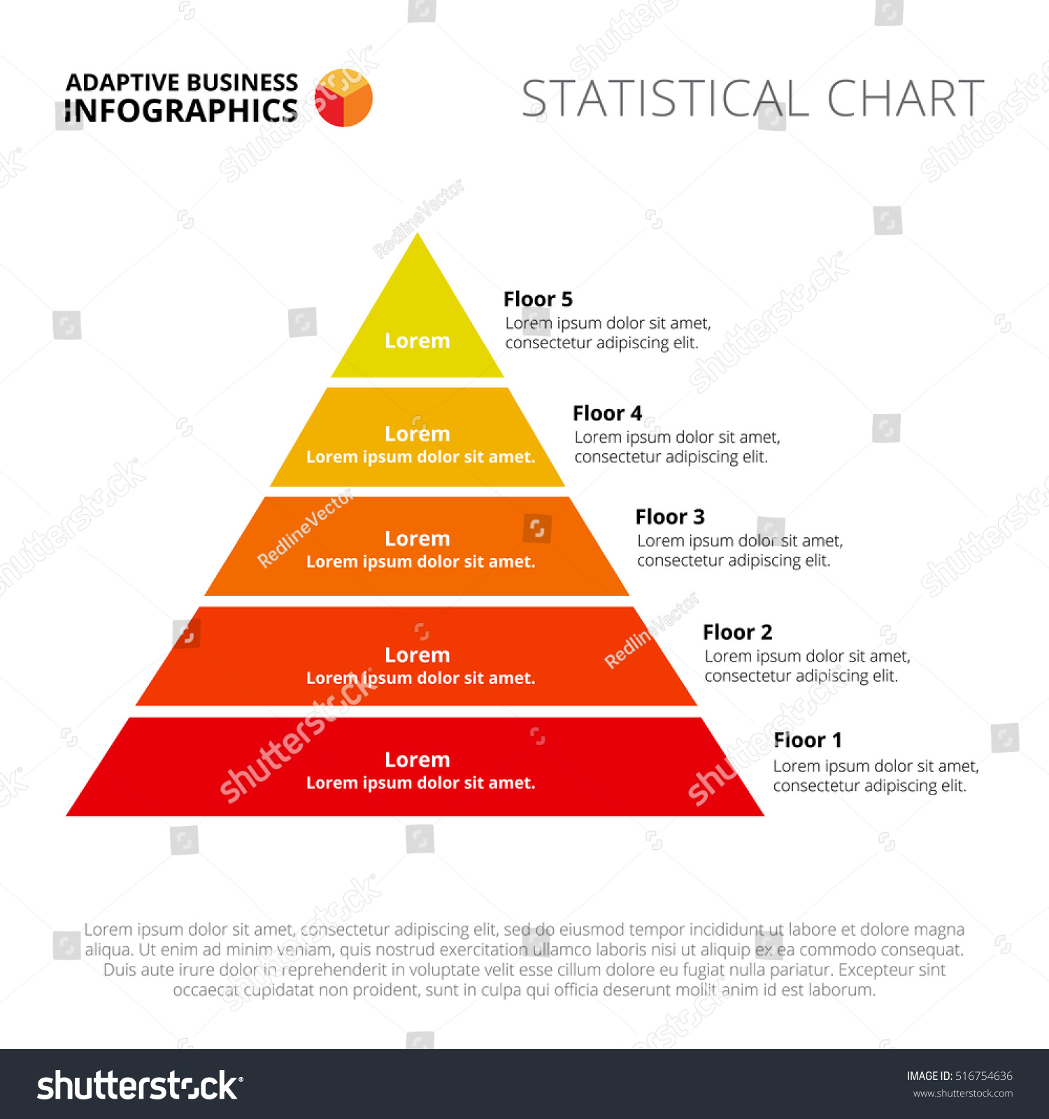 5 Step Strategy Pyramid Diagram Slidemodel
