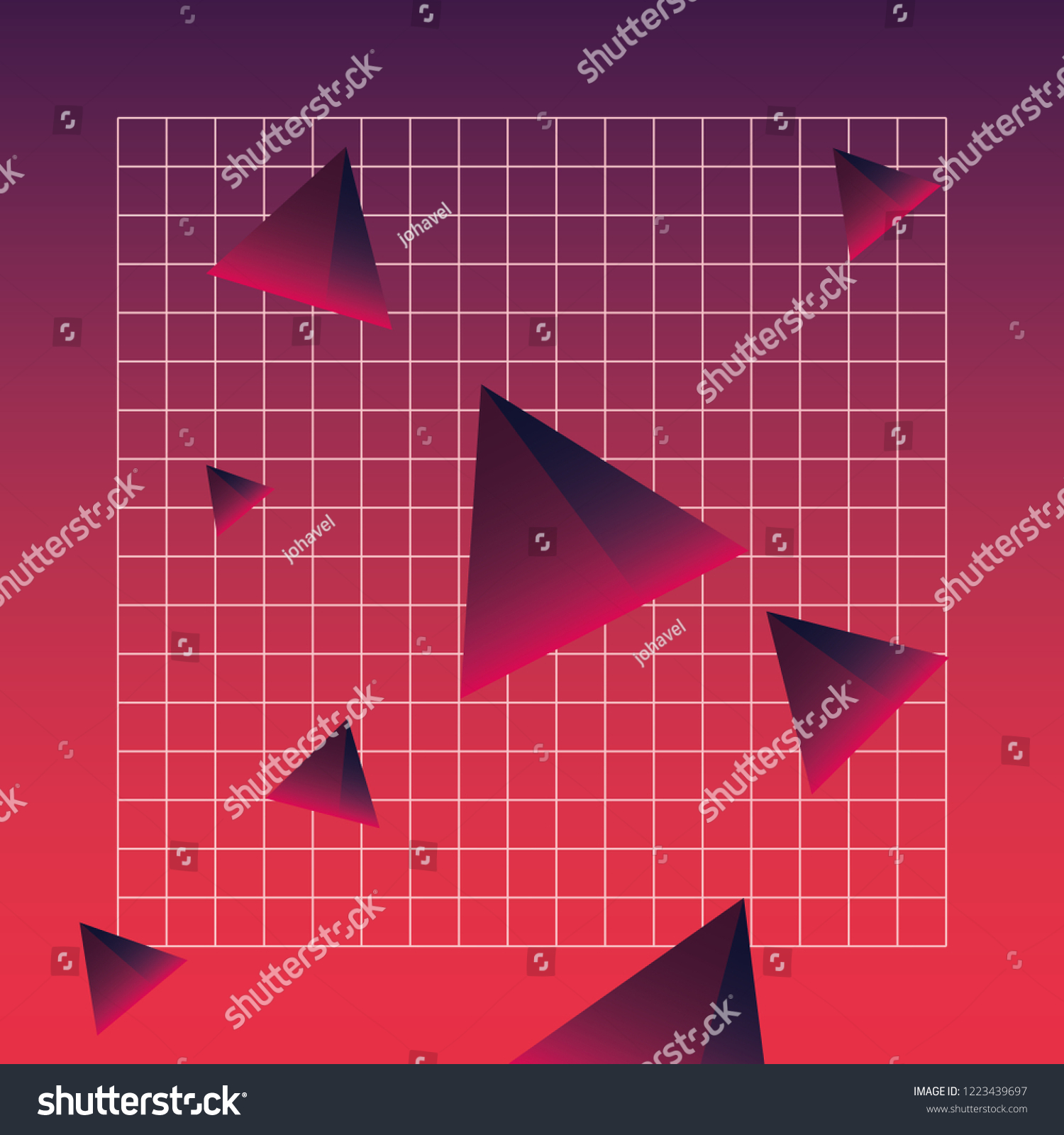 Pyramid Shape 3d Grid Digital Stock Vector (Royalty Free) 1223439697 ...
