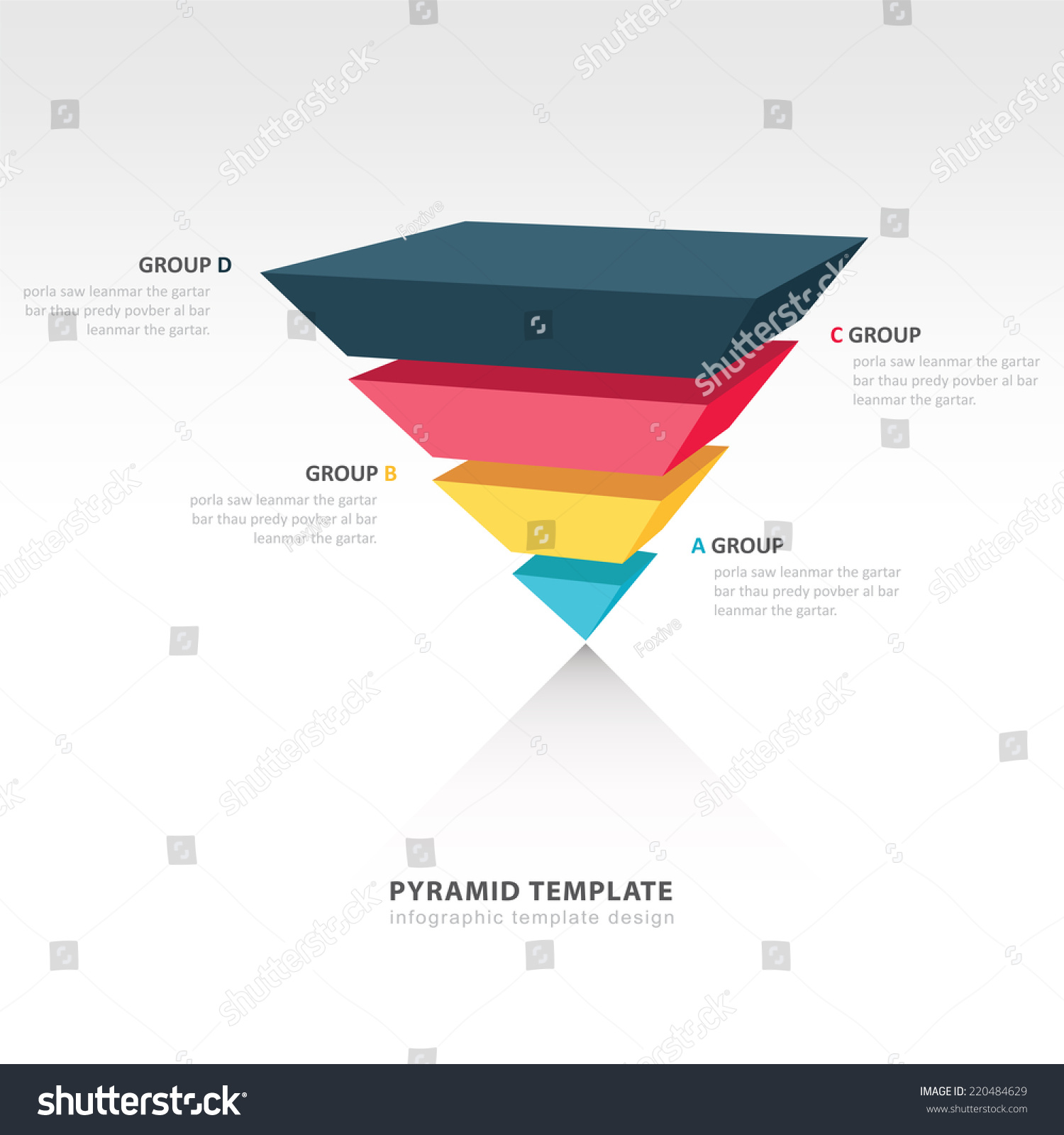 Pyramid Upside Down Infographic Template: เวกเตอร์สต็อก (ปลอดค่า ...