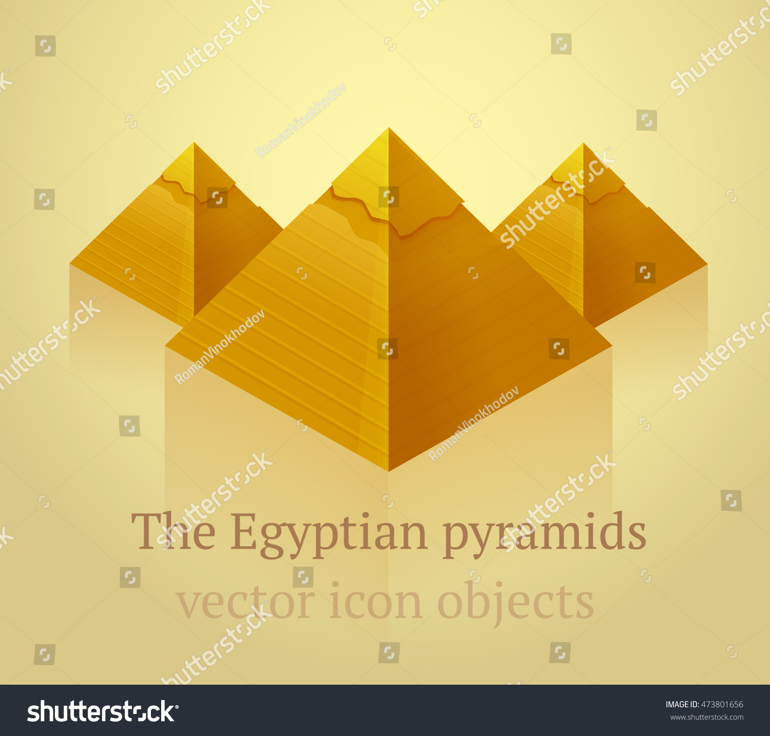 Pyramids Desert Vector Icons: vector de stock (libre de regalías ...