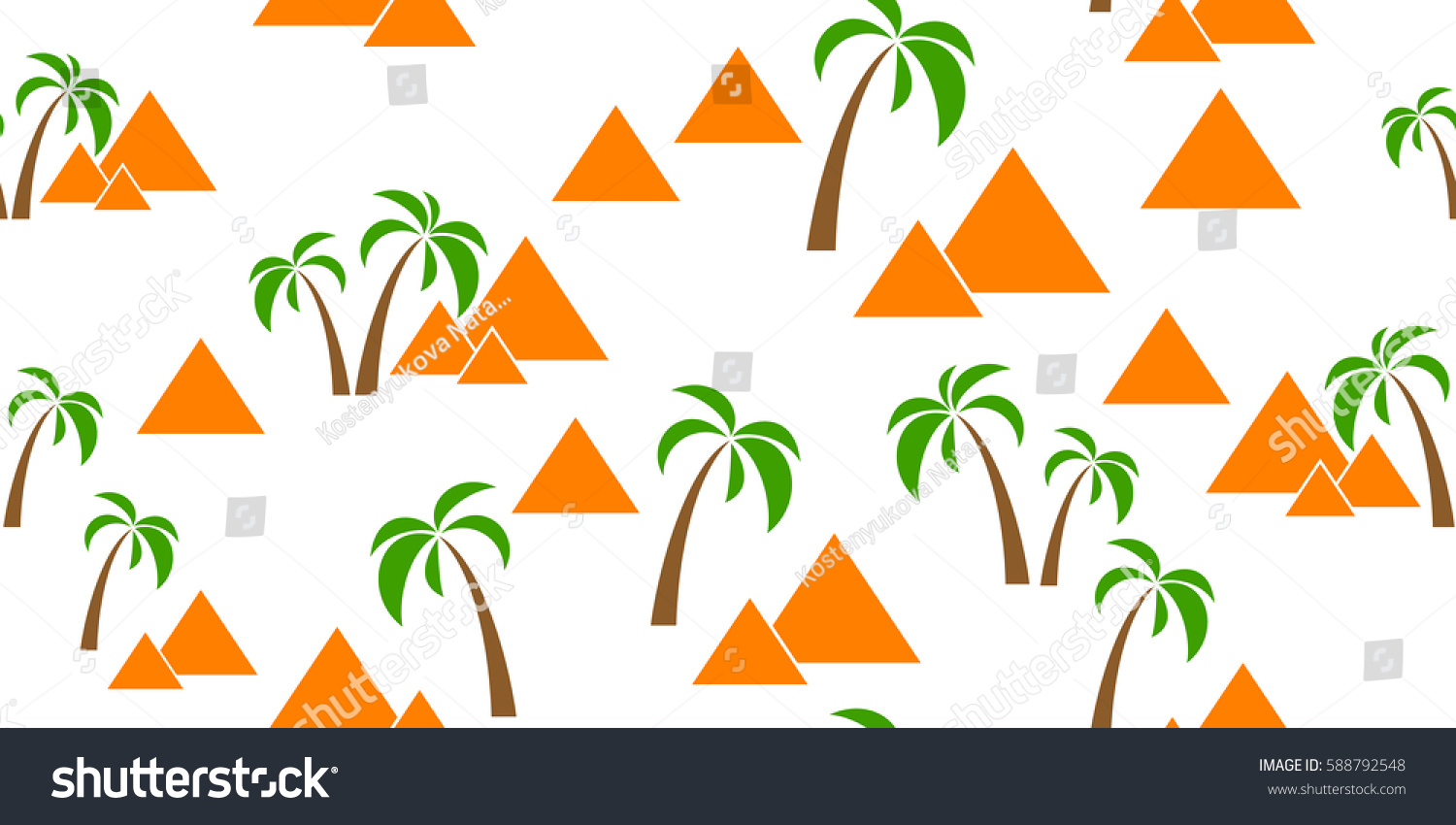 Pyramids Seamless Isolated On White Background Stock Vector (Royalty ...