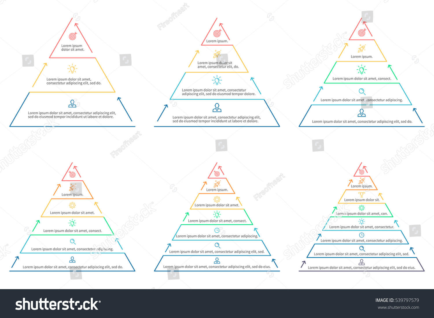 Vektor Stok Piramida, segitiga untuk infografis. Elemen infografis ...