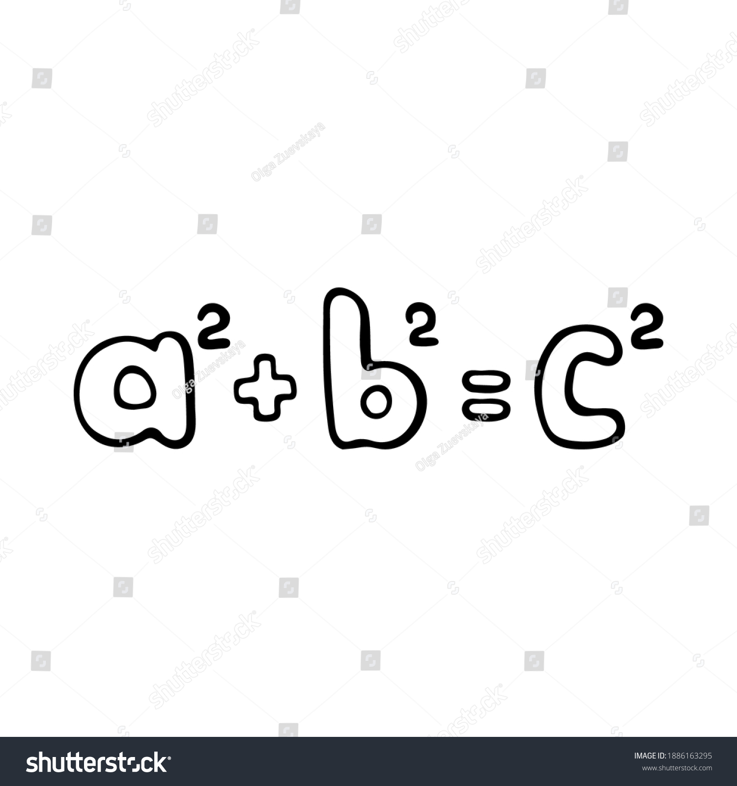 Pythagorean Theorem Formula Doodle Vector Image Stock Vector (Royalty ...