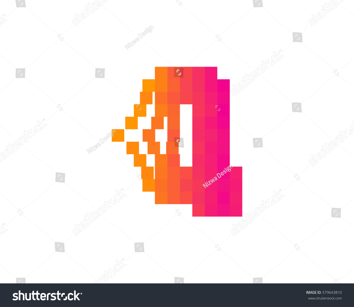 Q Letter Pixel Logo Design Element Stock Vector (Royalty Free) 579643810