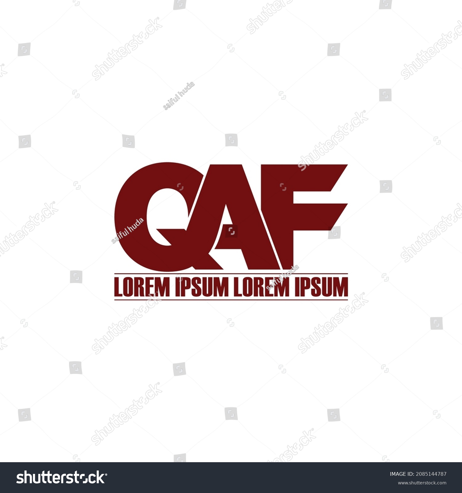 Qaf Letter Monogram Logo Design Vector Stock Vector (Royalty Free ...