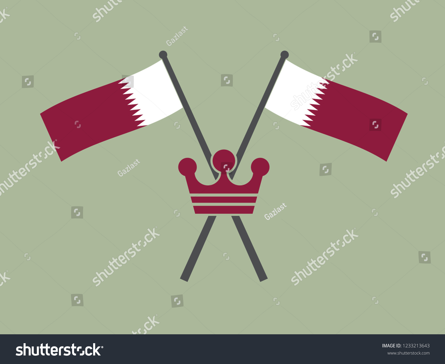 Qatar Emblem King Crown Stock Vector (Royalty Free) 1233213643 ...