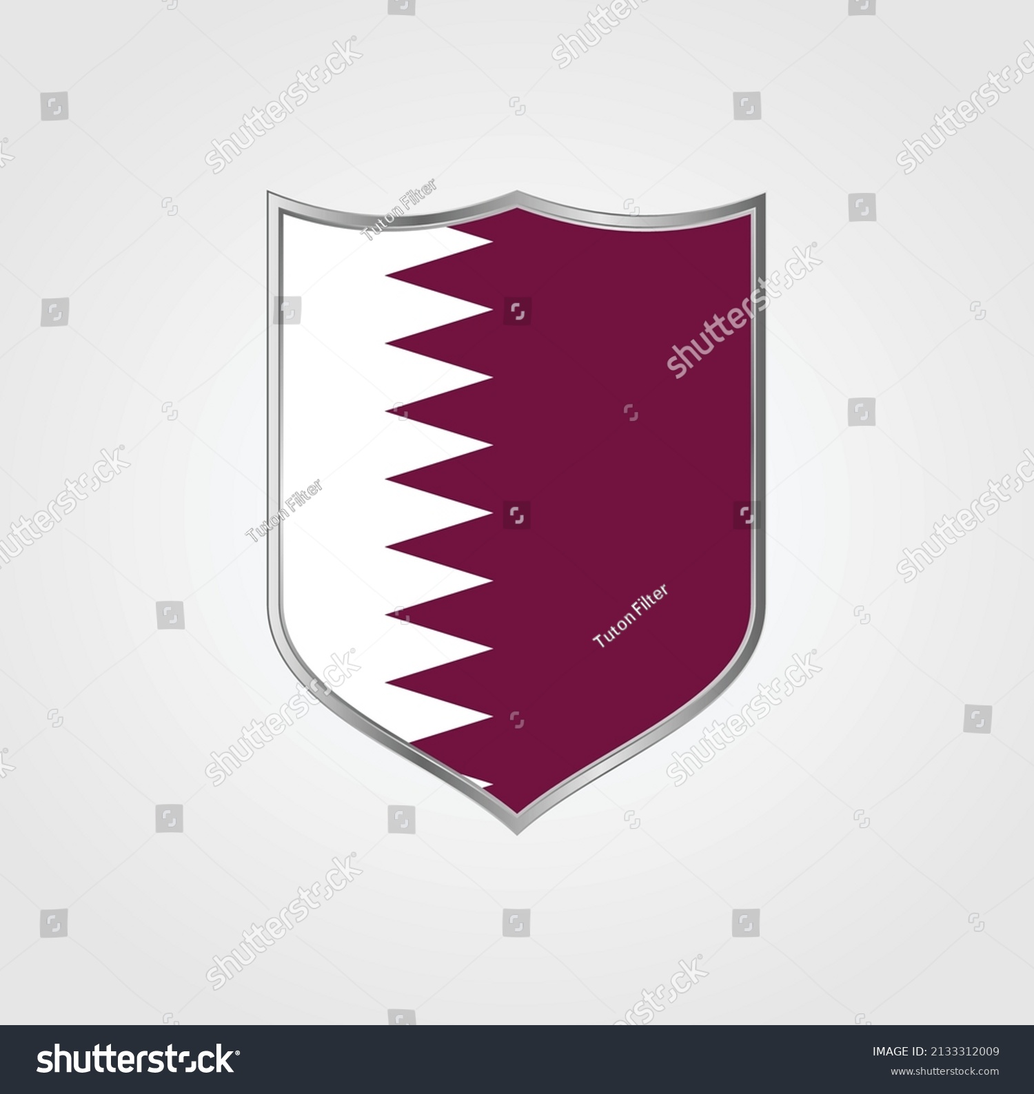 Qatar Flag Shield Frame Stock Vector (Royalty Free) 2133312009 ...