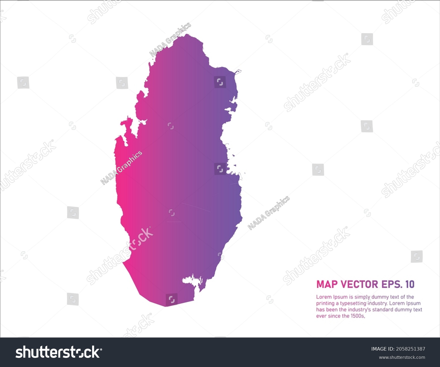 Qatar Map Gradient Color On White Stock Vector (Royalty Free ...