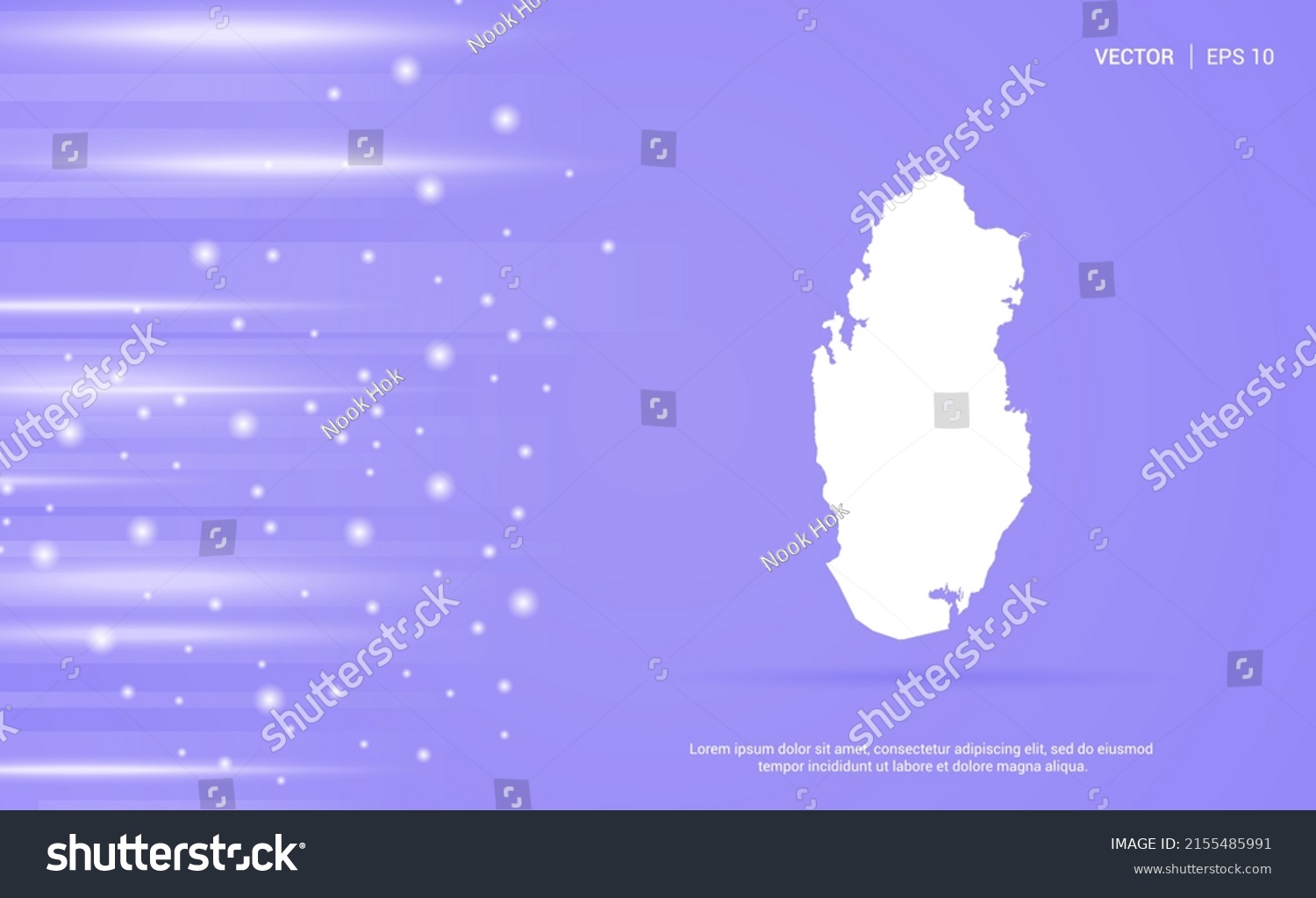Qatar Map Isolated On Purple Background Stock Vector (Royalty Free ...