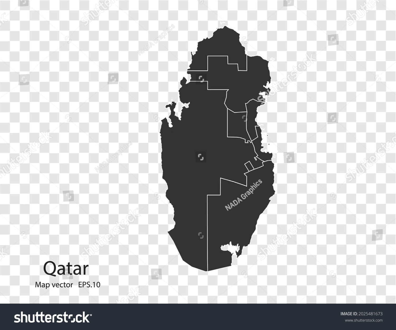 Qatar Map Vector Isolated On Transparent Stock Vector (Royalty Free ...