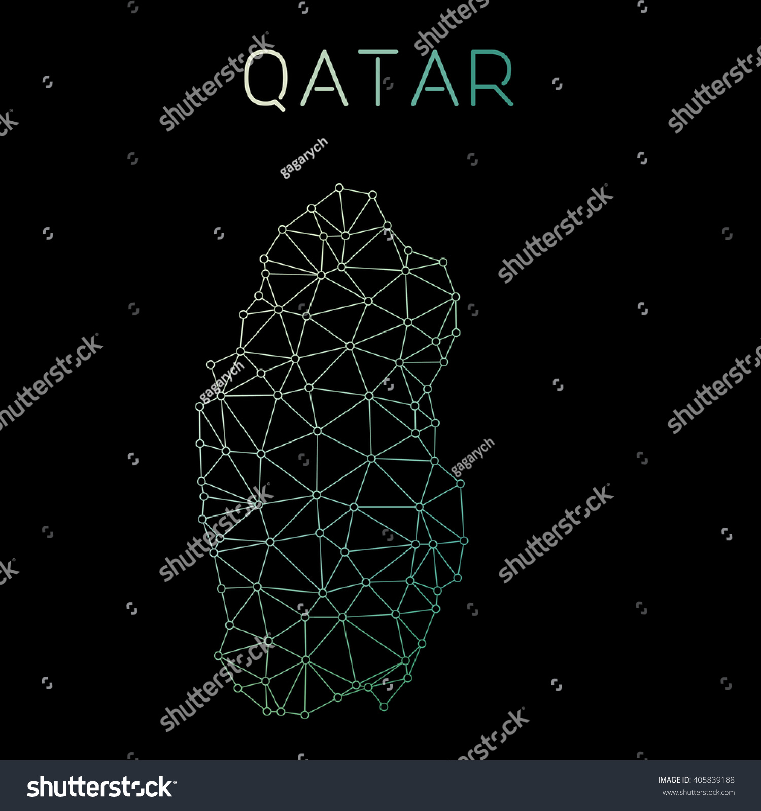 Qatar Network Map Abstract Polygonal Map Stock Vector (Royalty Free ...
