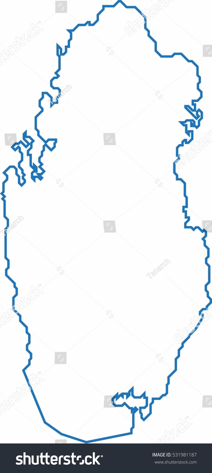 Qatar Outline Map Vector Illustration: เวกเตอร์สต็อก (ปลอดค่าลิขสิทธิ์ ...