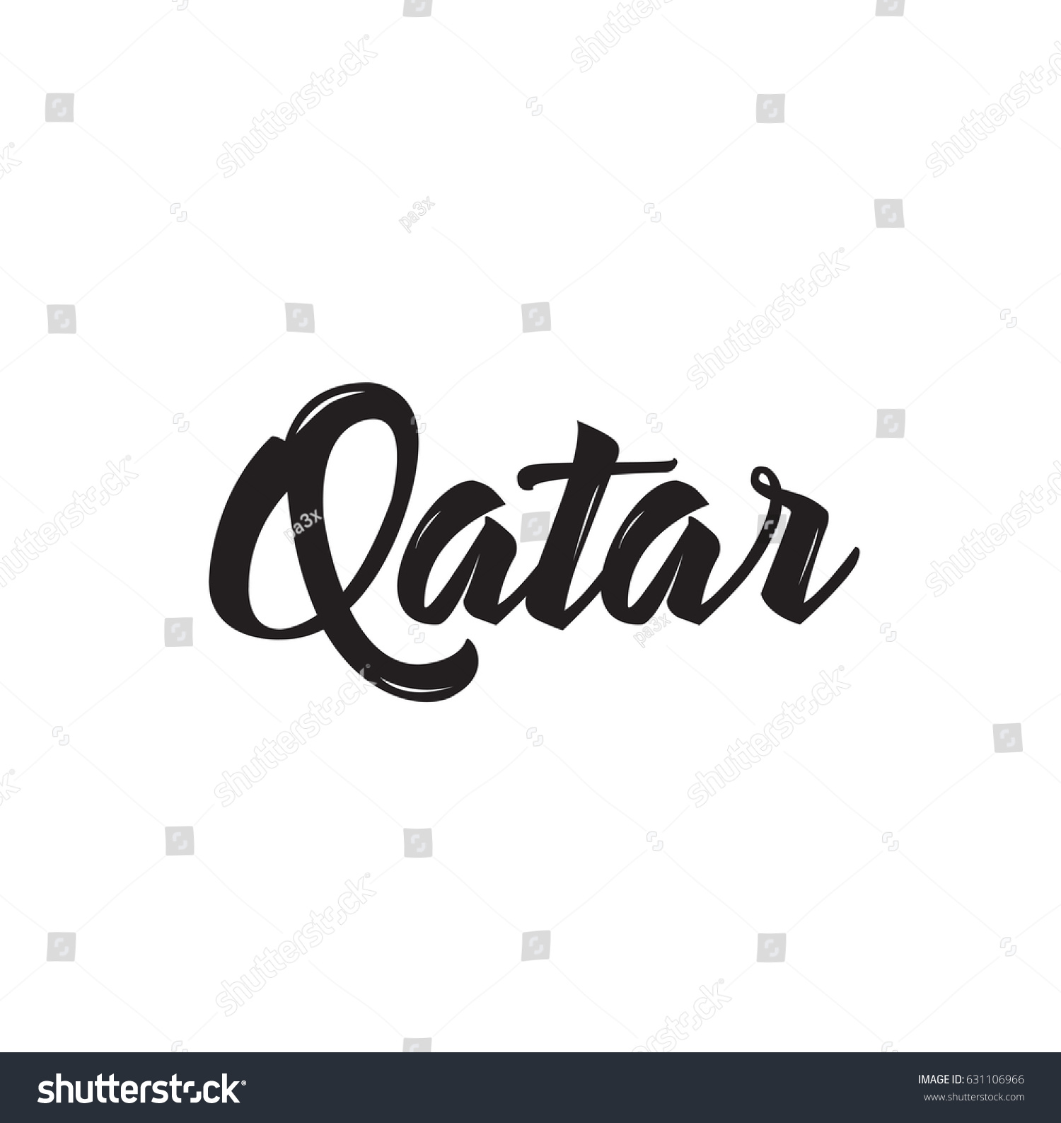 Qatar Text Design Vector Calligraphy Typography: vector de stock (libre ...