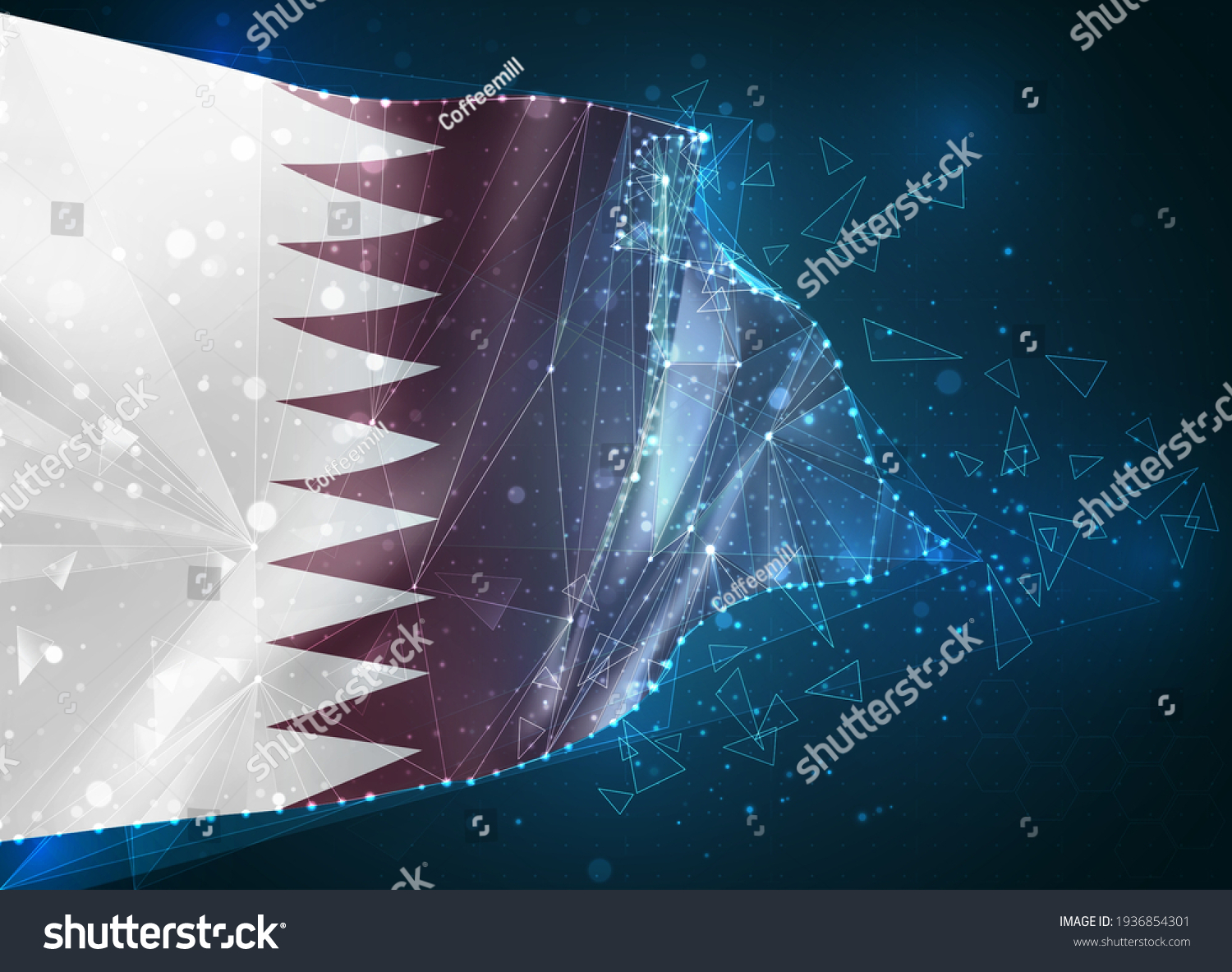 Qatar Vector Flag Virtual Abstract 3d Stock Vector (Royalty Free ...