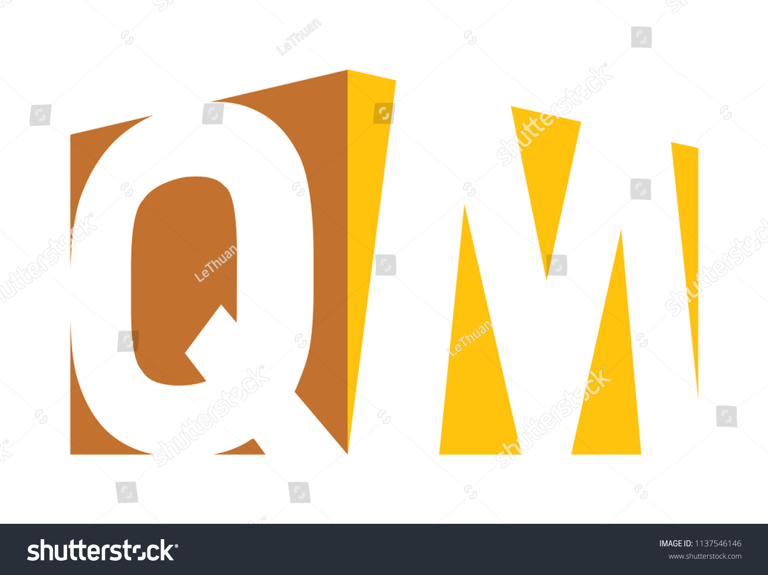 Qm Letter Template: vector de stock (libre de regalías) 1137546146 ...