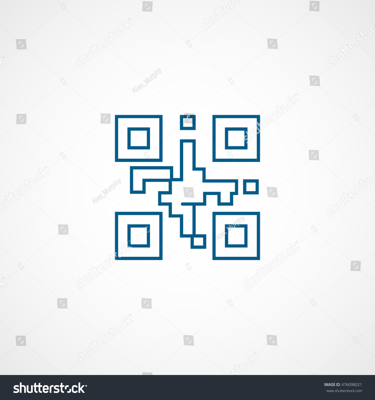 Qr Code Blue Line Icon On Stock Vector (Royalty Free) 476098021 ...