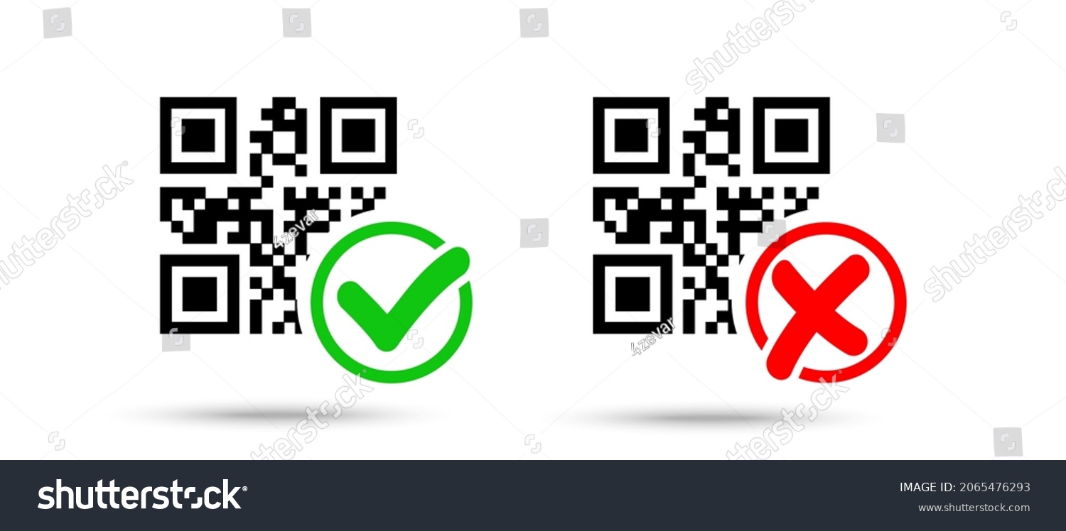 Qr Code Control Icon Check Mark Stock Vector (Royalty Free) 2065476293