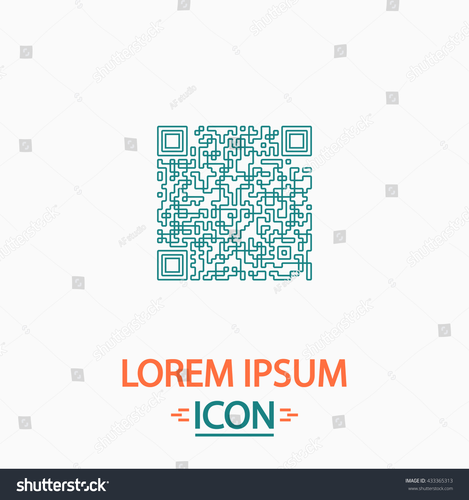 Qr Code Flat Thin Line Icon Stock Vector (Royalty Free) 433365313 ...