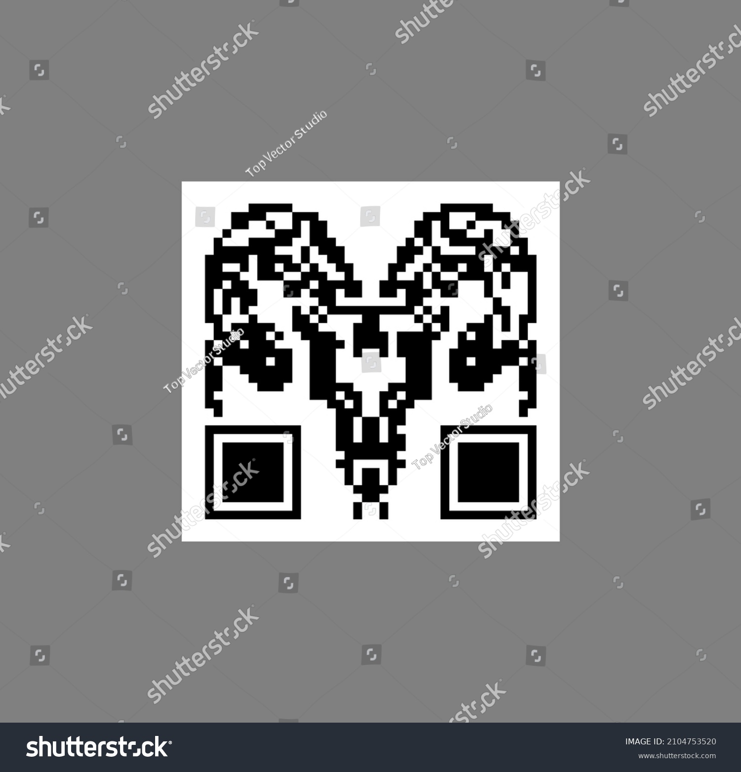Qr Code Goat Skull Isolated Symbol Stock Vector (Royalty Free ...