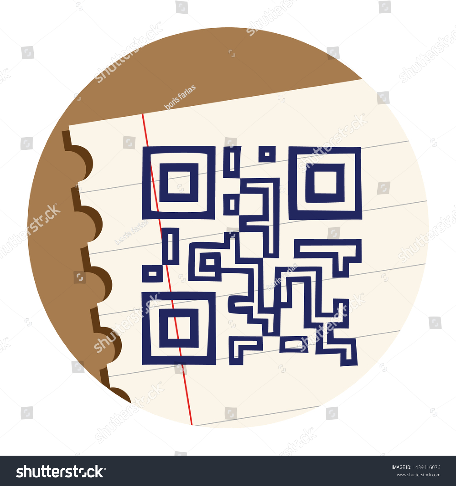 Qr Code Hand Drawn Icon On Stock Vector (Royalty Free) 1439416076