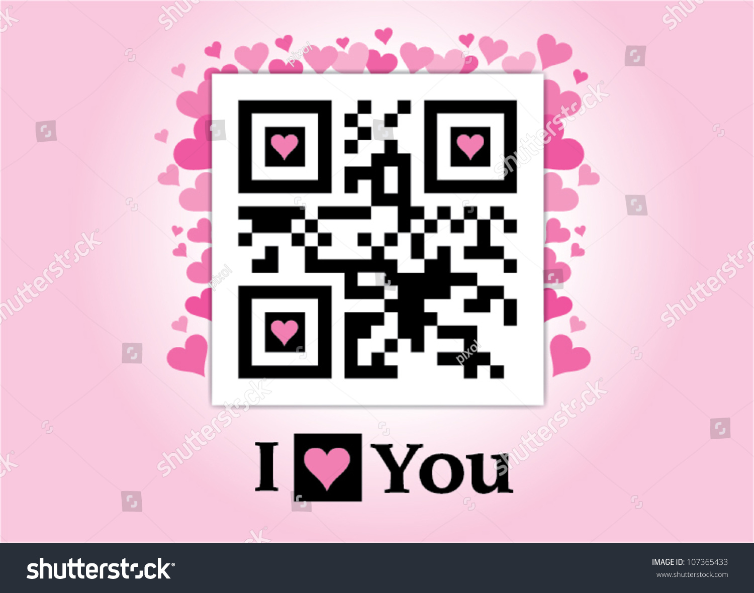 Qr Code Love You Stock Vector (Royalty Free) 107365433