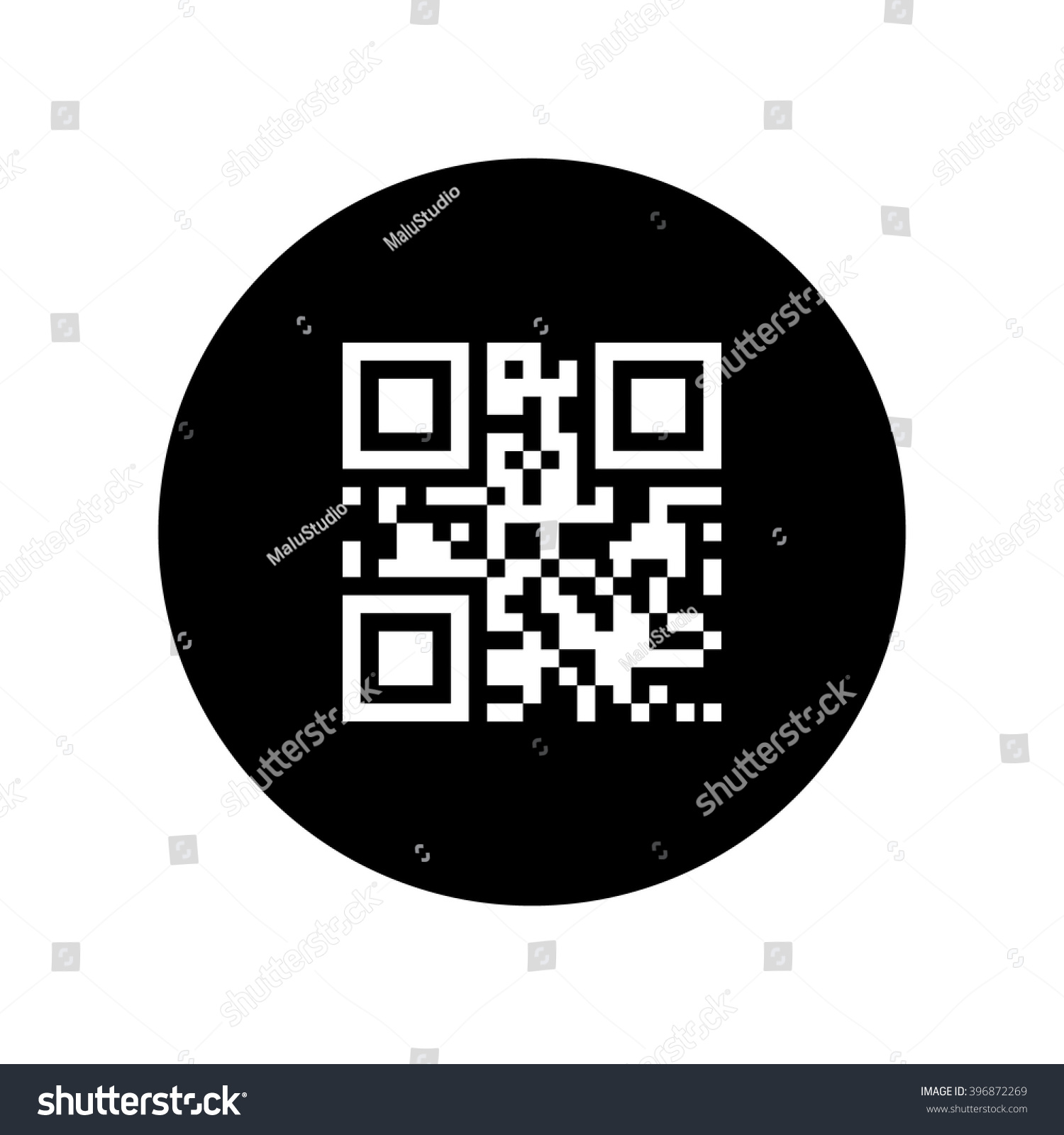 Vektor Stok Qr Code Icon Circle Vector Illustration (Tanpa Royalti ... Vektor Stok Qr Code Icon Circle Vector Illustration (Tanpa Royalti ...