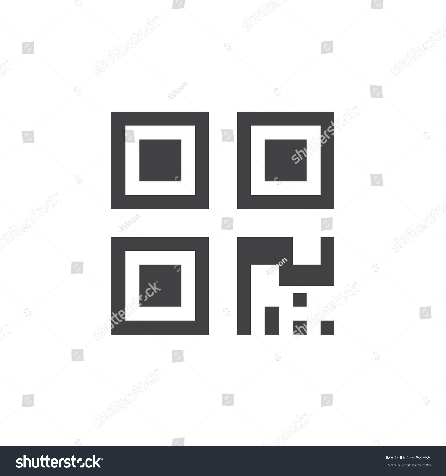 Vektor Stok Qr Code Icon Vector Solid Logo (Tanpa Royalti) 475254655 ...