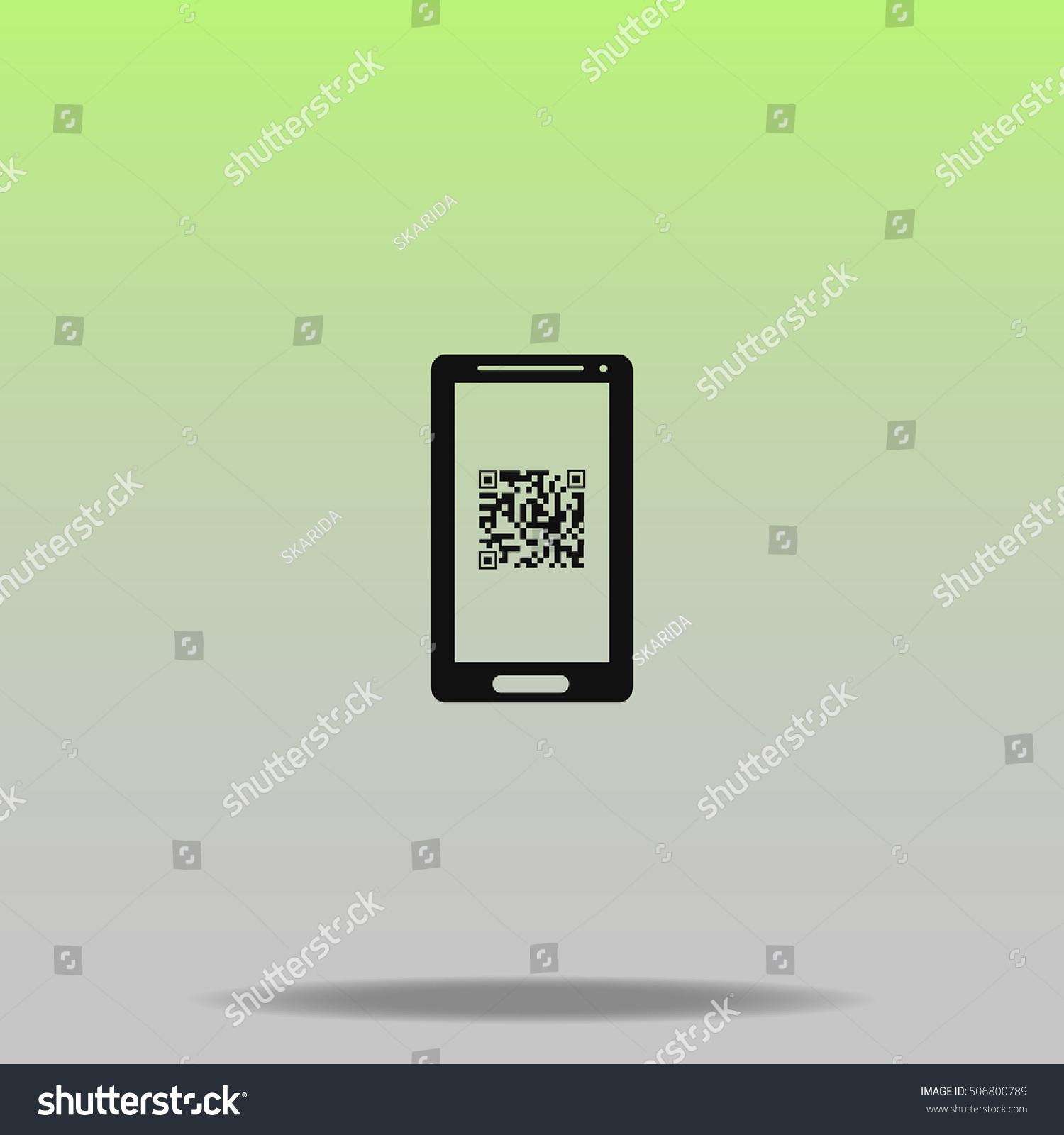 Qr Code Mobile Vector Icon Stock Vector (Royalty Free) 506800789