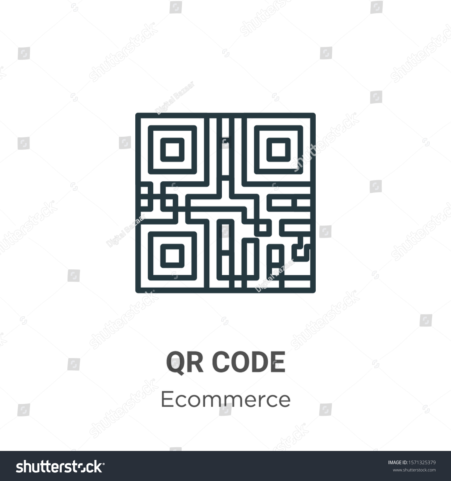 Qr Code Outline Vector Icon Thin Stock Vector (Royalty Free) 1571325379 ...