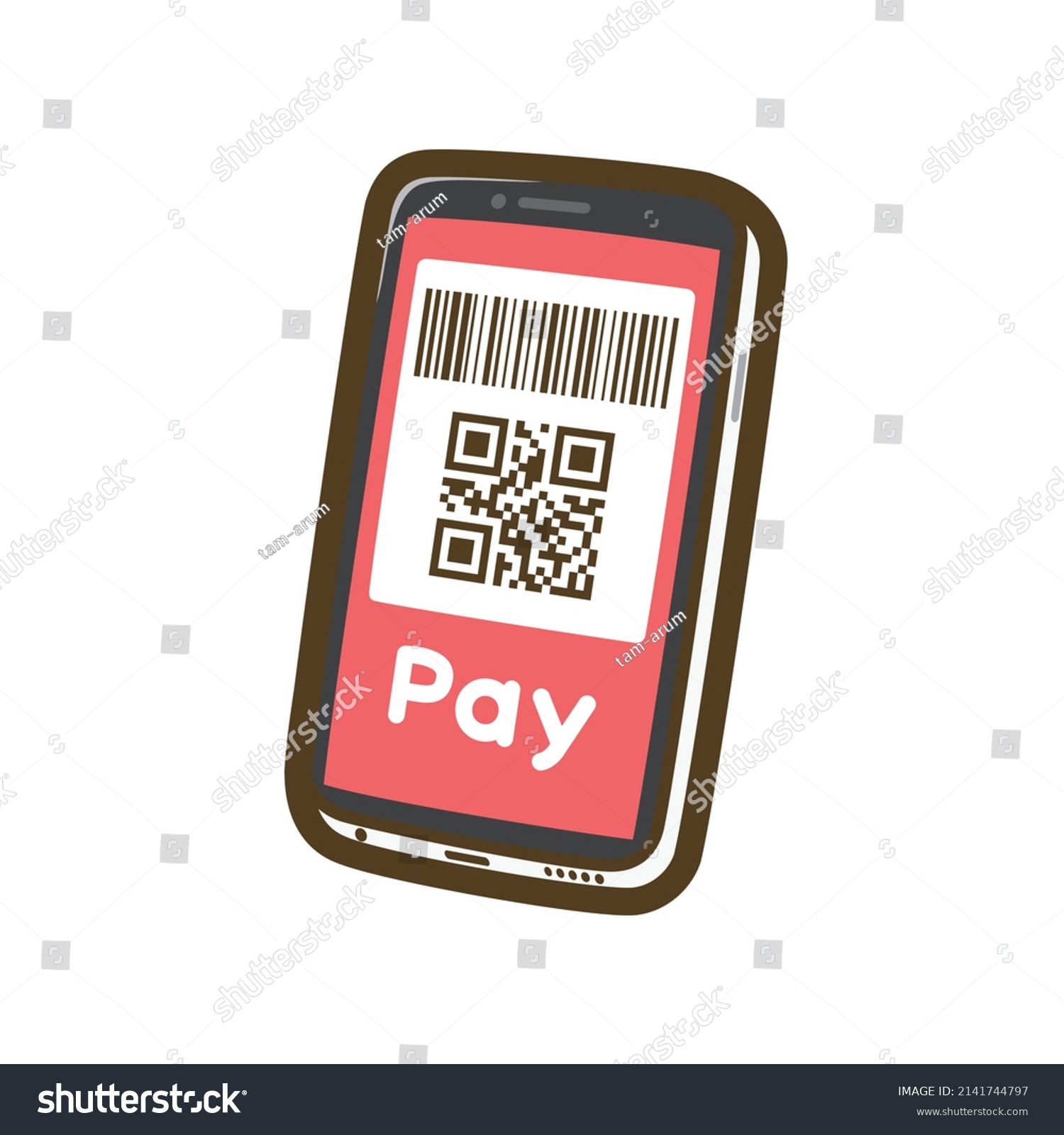 Qr Code Payment Barcode Payment Cashless Stock Vector (Royalty Free ...