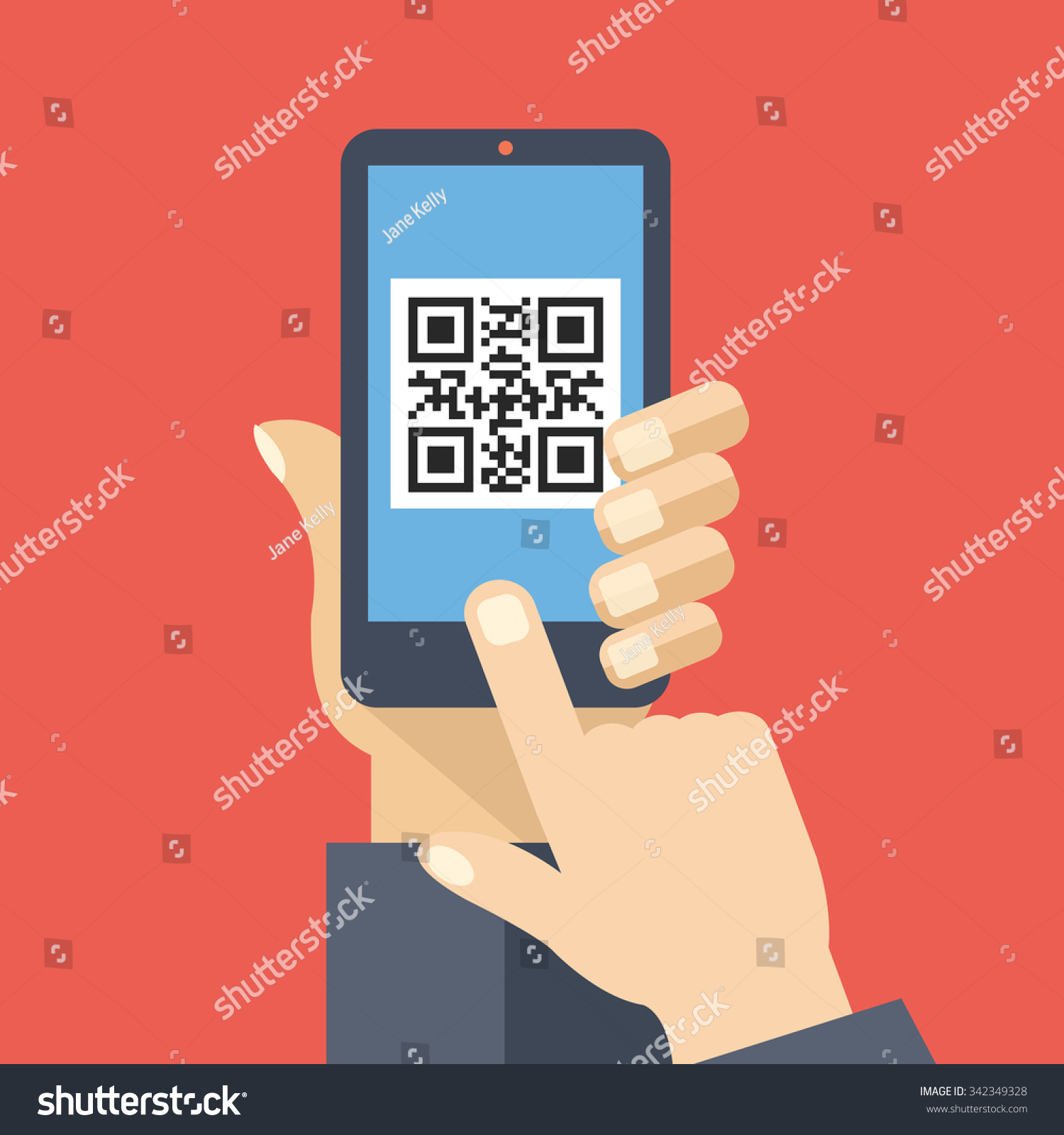 Qr Code Reader App On Smartphone 스톡 벡터(로열티 프리) 342349328 | Shutterstock