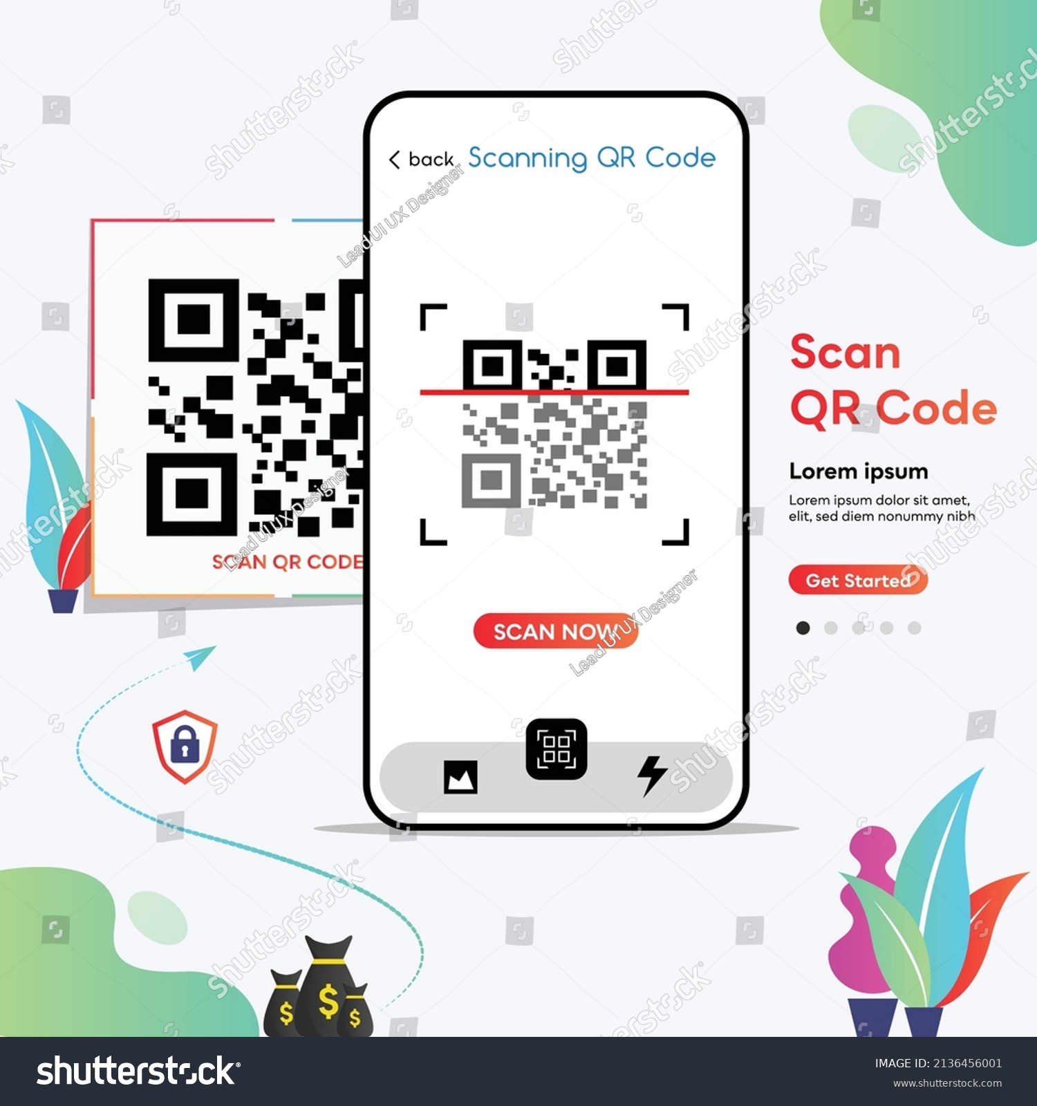 Qr Code Scanning Concept Smartphone Capture Stock Vector (Royalty Free ...