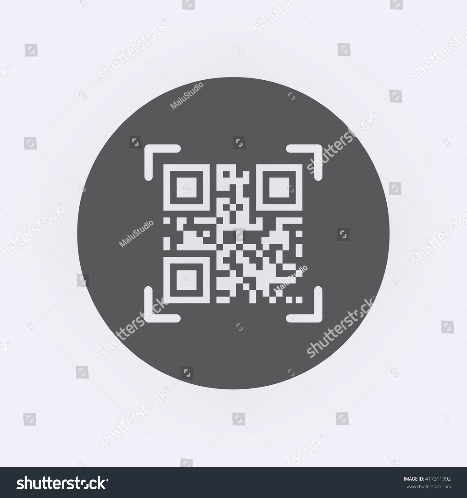 Qr Code Scanning Icon Circle Vector: เวกเตอร์สต็อก (ปลอดค่าลิขสิทธิ์ ...