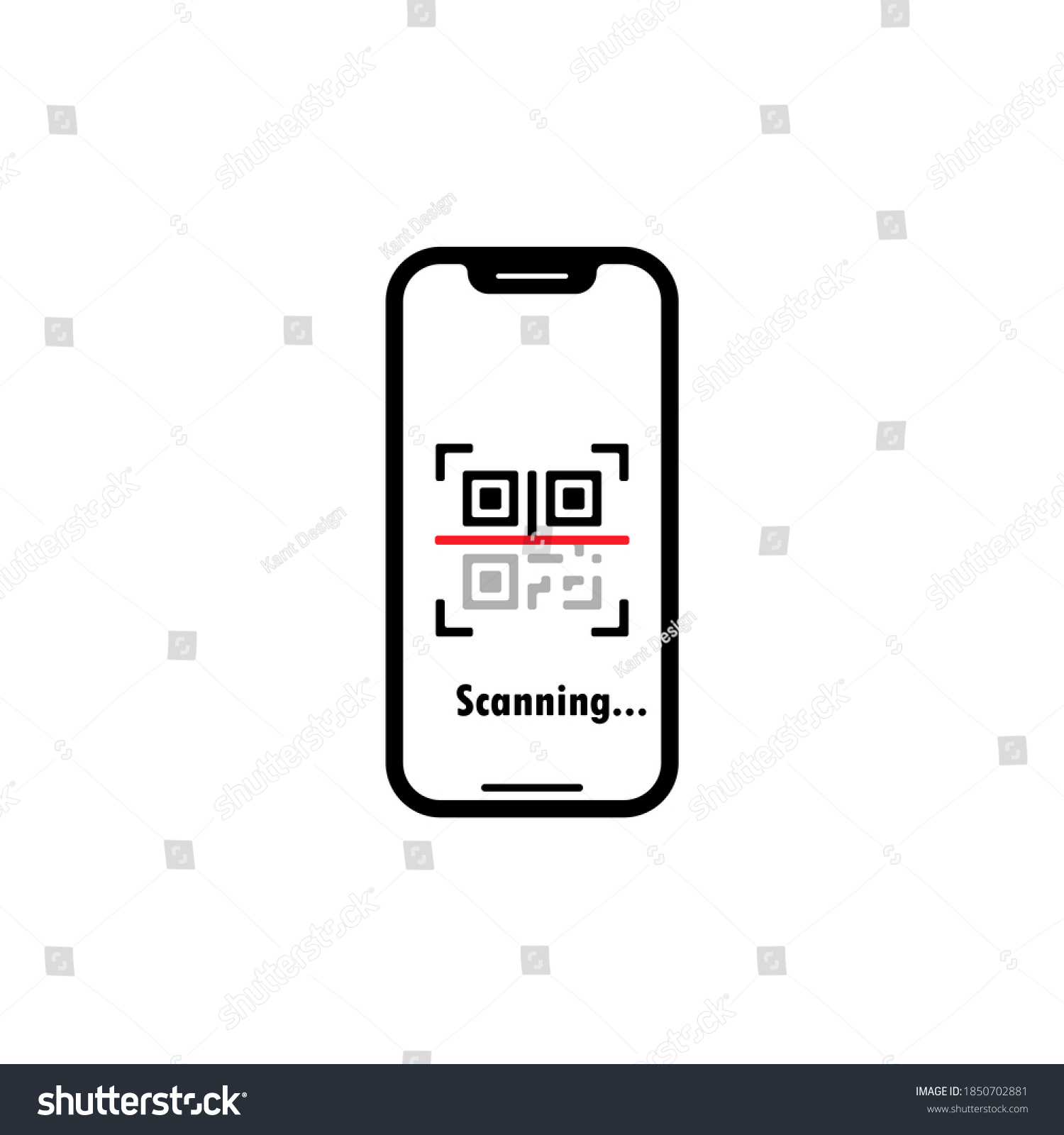 Qr Code Scanning Mobile Scans Qr Stock Vector Royalty Free 1850702881 Shutterstock