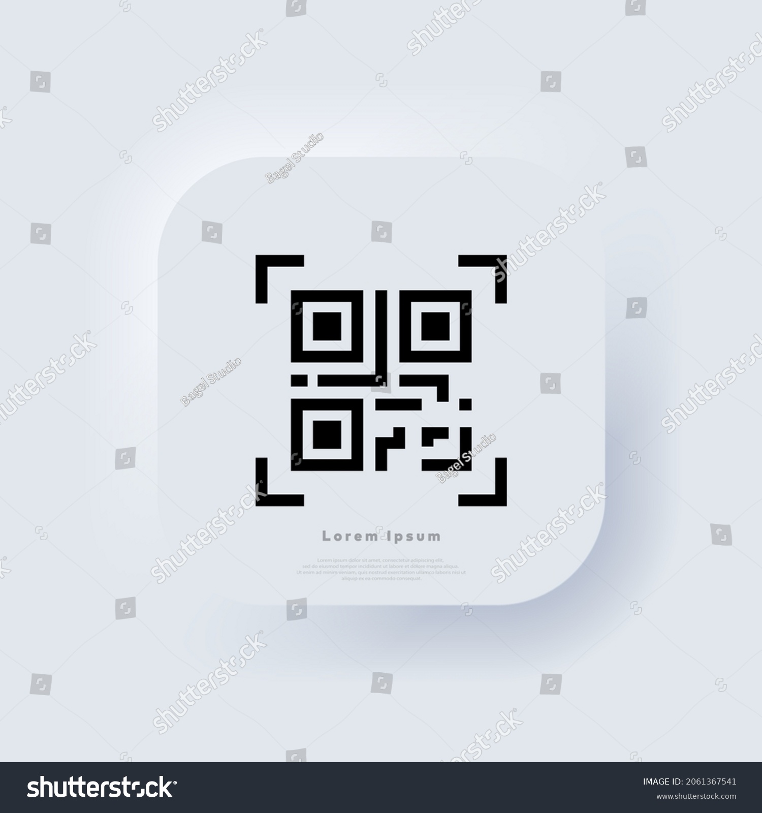Qr Code Scanning Scan Me Read Stock Vector Royalty Free 2061367541