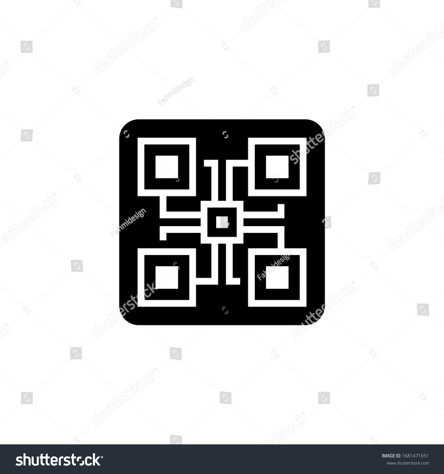 Qr Code Vector Icon Black Solid Stock Vector (Royalty Free) 1681471651 ...