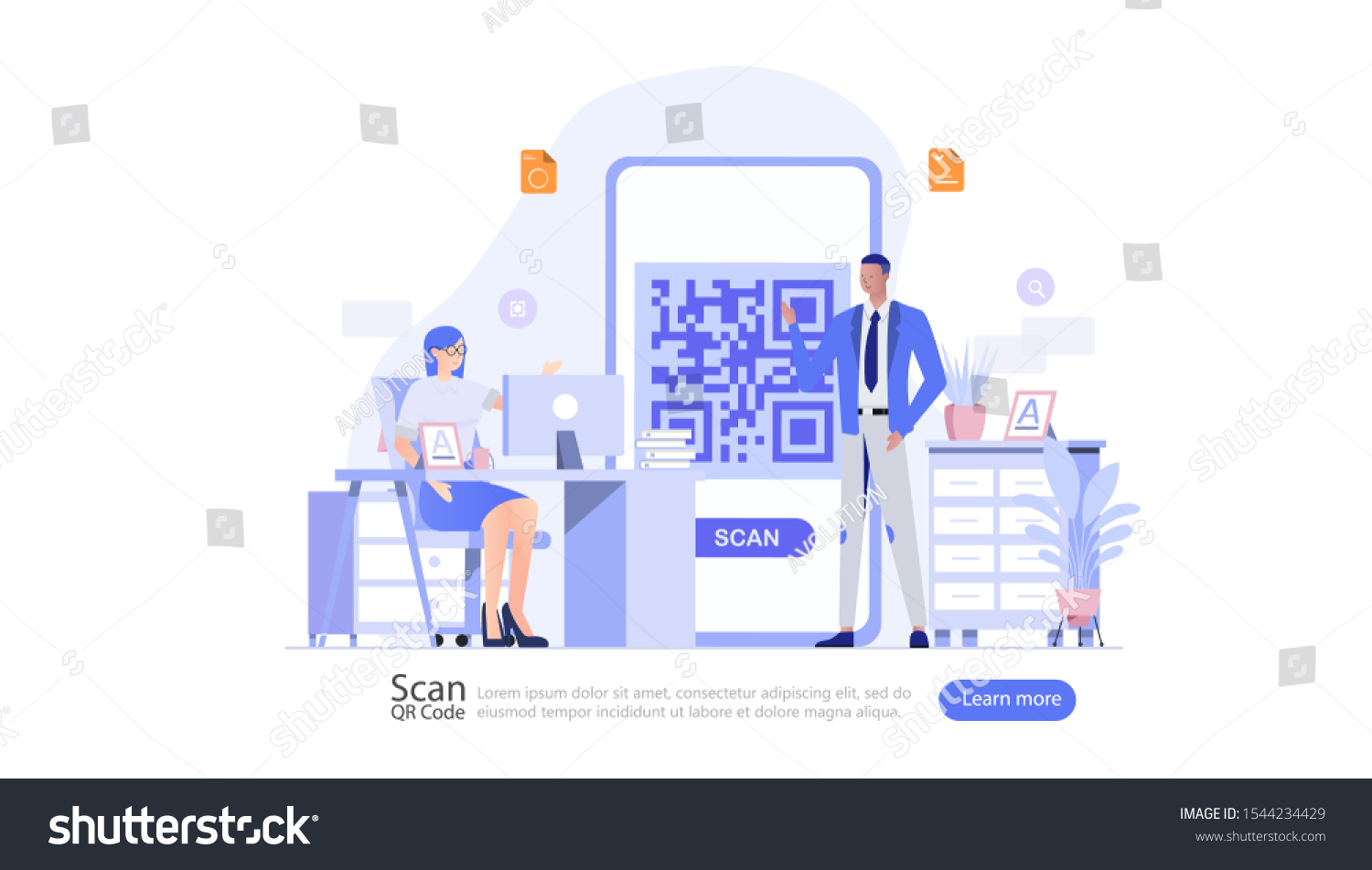 Qr Code Verification Vector Illustration Concept Stock Vector Royalty Free 1544234429