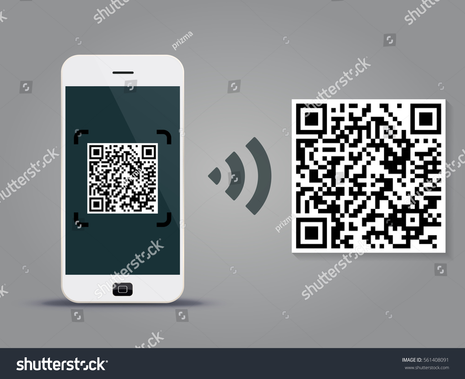 Qr Codes Decoding Smartphone Quick Response Stock Vector (Royalty Free ...