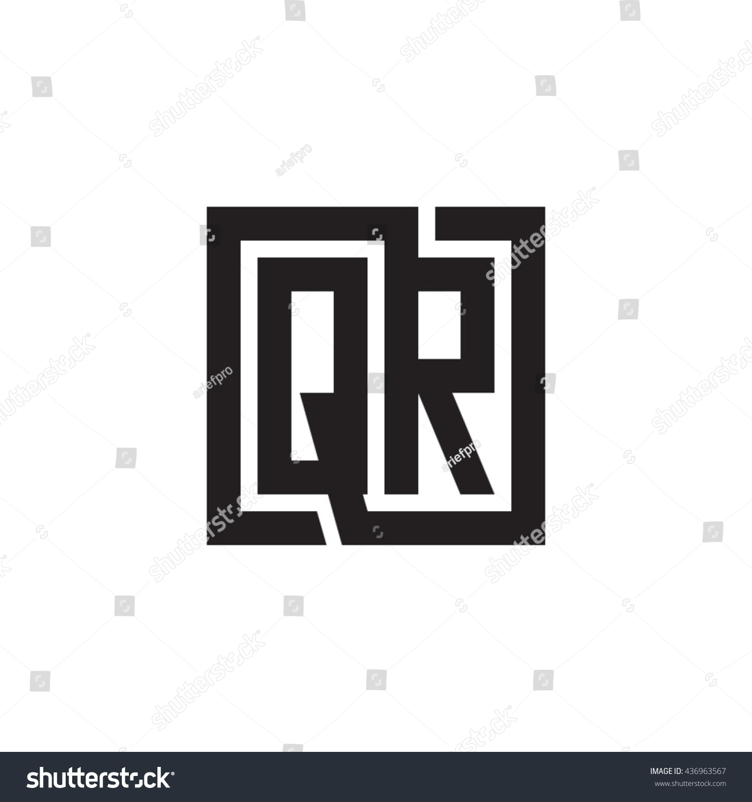 Qr Initial Letters Looping Linked Square Stock Vector (Royalty Free ...