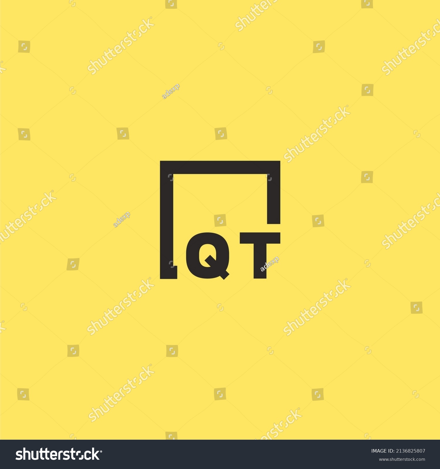 Qt Initial Monogram Logo Square Style Stock Vector (Royalty Free ...
