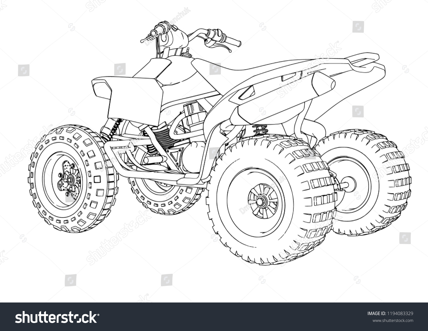 Quad Sketch Vector Stock Vector (Royalty Free) 1194083329