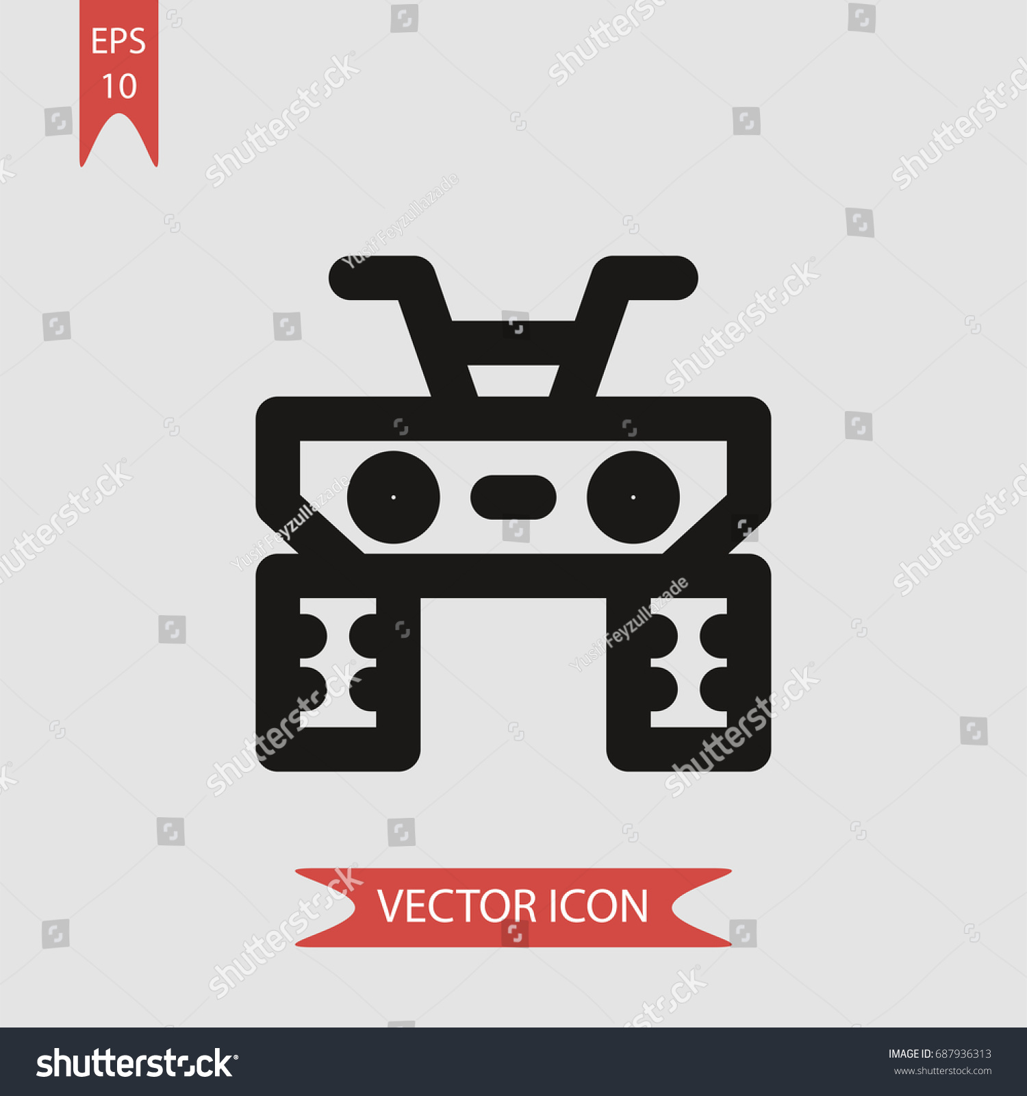 Quad Vector Icon Illustration Symbol Stock Vector (Royalty Free ...