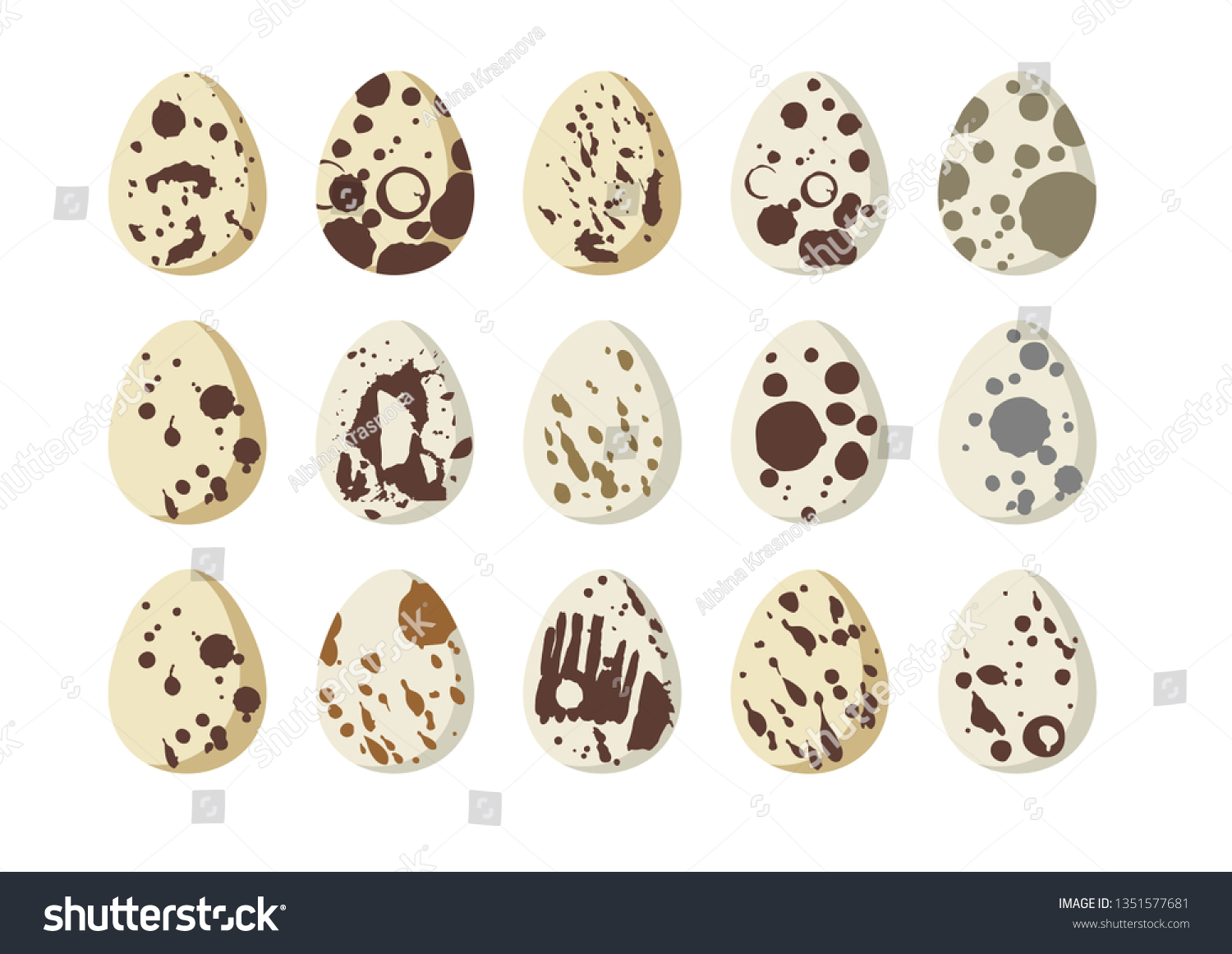 Quail Eggs Vector Illustration Spotted Eggs Stock Vector (Royalty Free ...